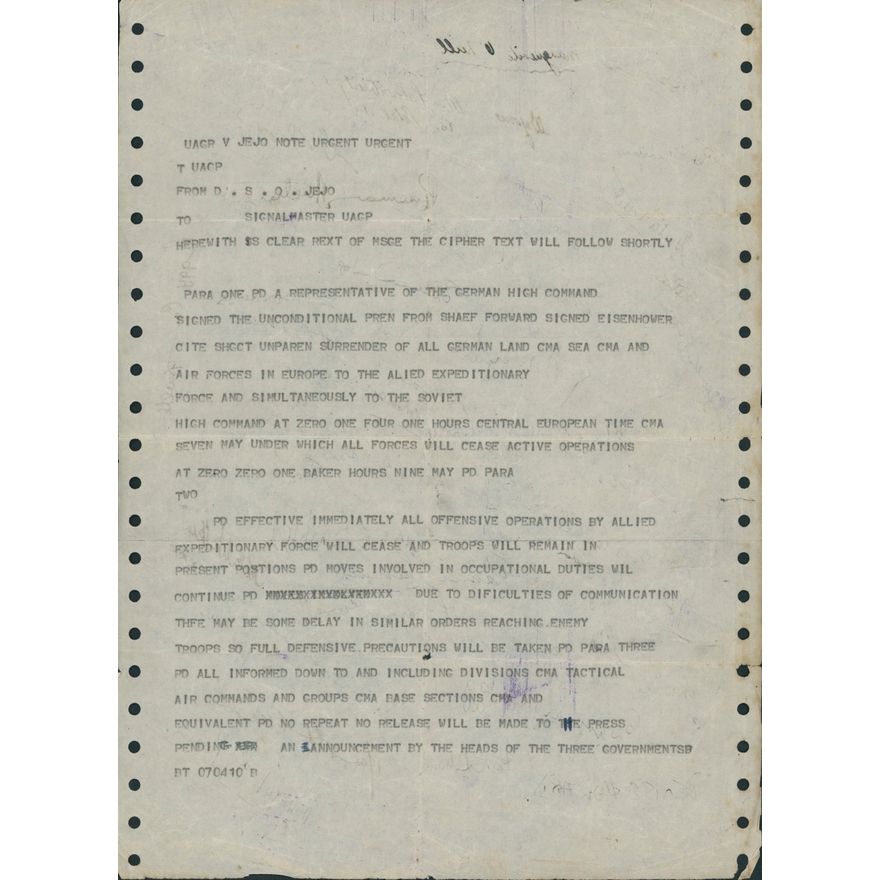 Great Britain Unconditional Surrender of Germany 1945 (7 May) the ...