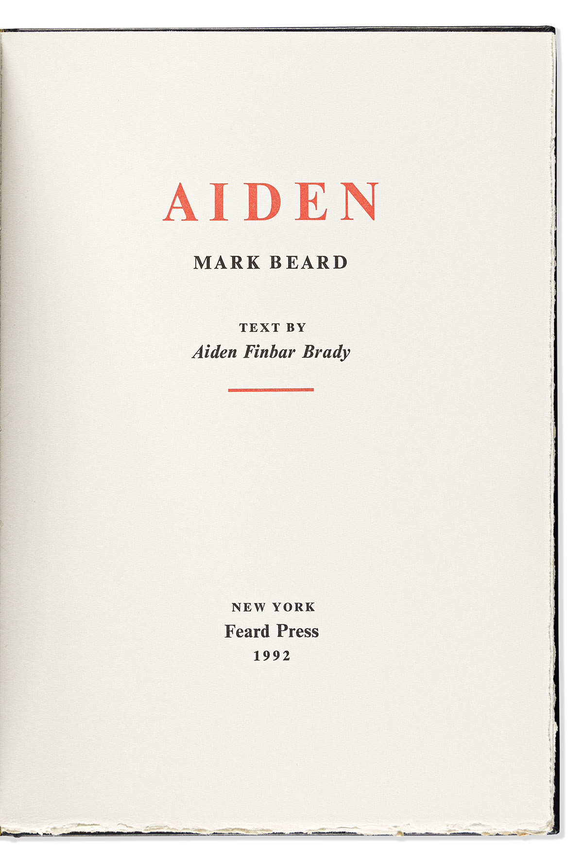 MARK BEARD (1956) & text by AIDEN FINBAR BRADY (1966-) Aiden. | Swann ...