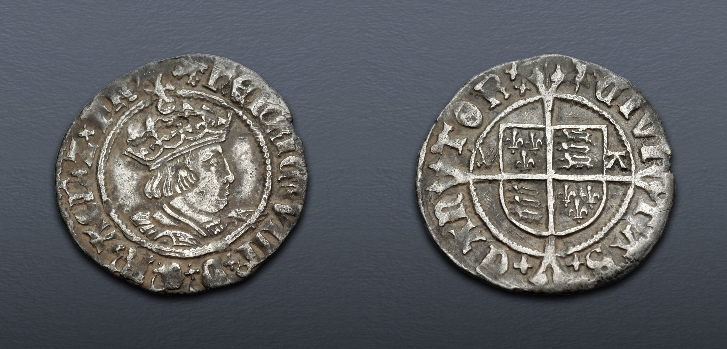 TUDOR. Henry VIII. 1509-1547. AR Halfgroat (18mm, 1.34 g, 7h). Second ...