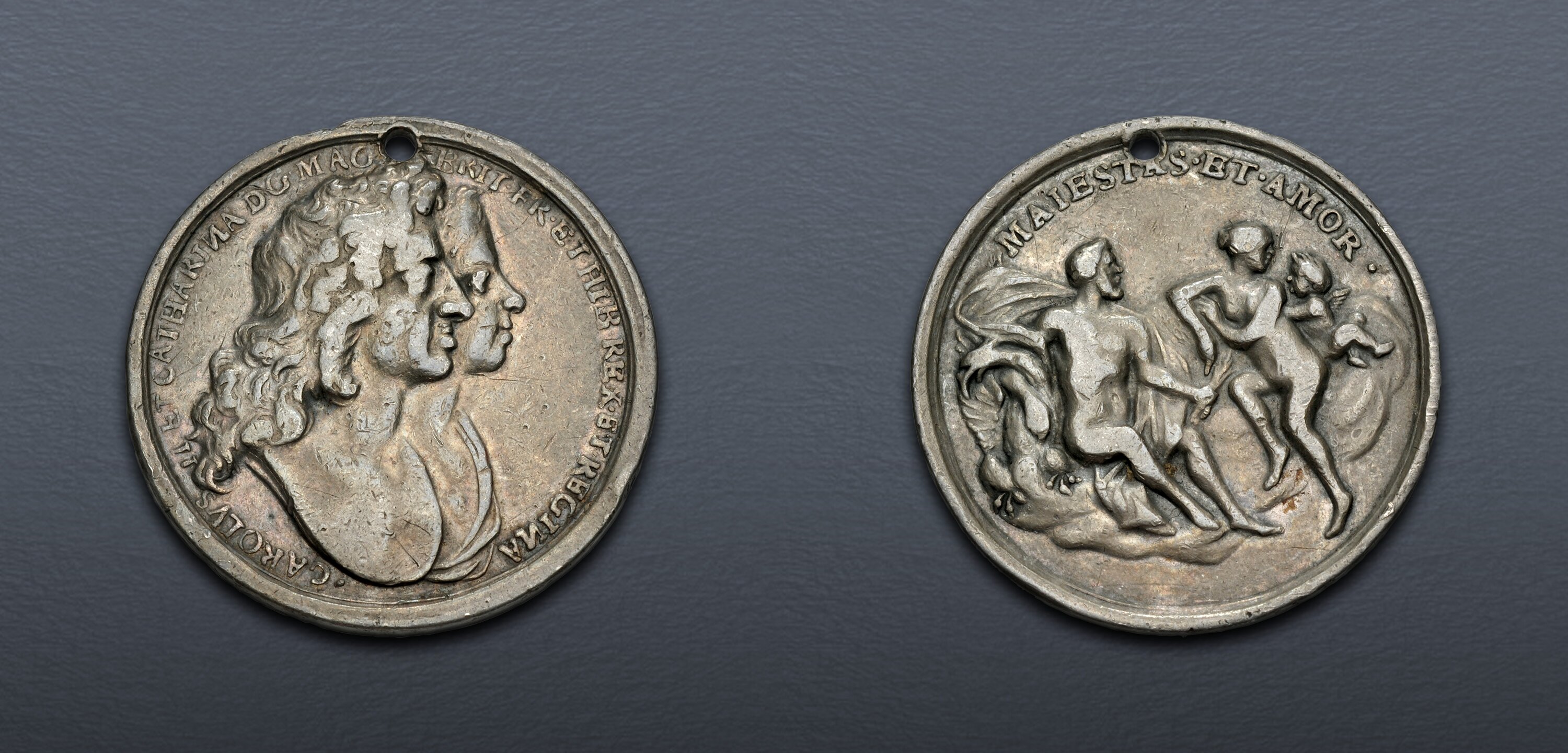 STUART. Charles I. 1625-1649. AR Medal (27mm, 8.51 g, 12h). Marriage of ...