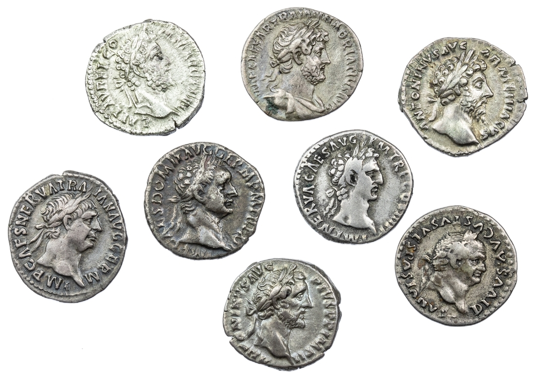Roman Empire a Group of Denarii (8): i) Vespasian (AD 69-79), AR ...