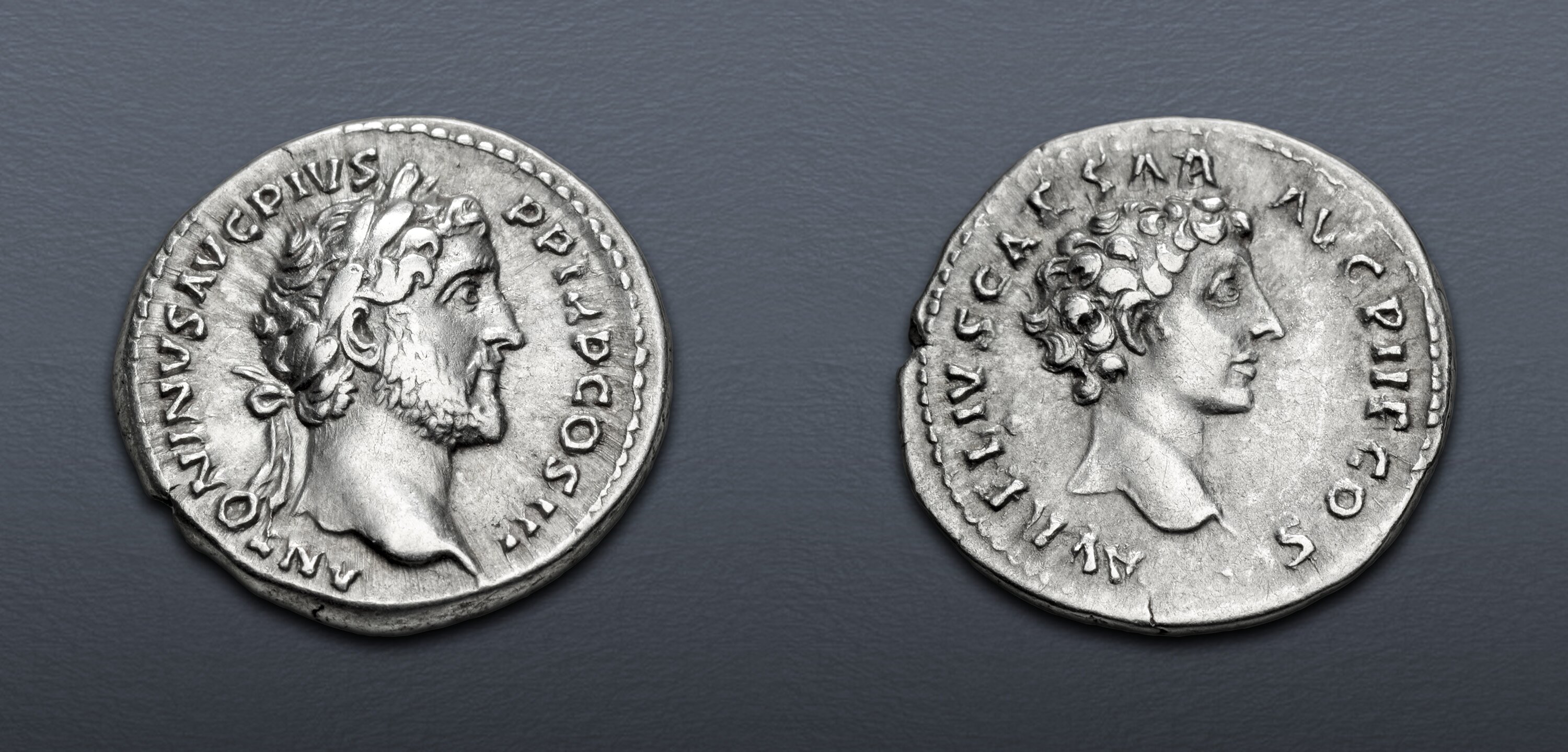 Antoninus Pius, with Marcus Aurelius as Caesar. AD 138-161. AR Denarius ...