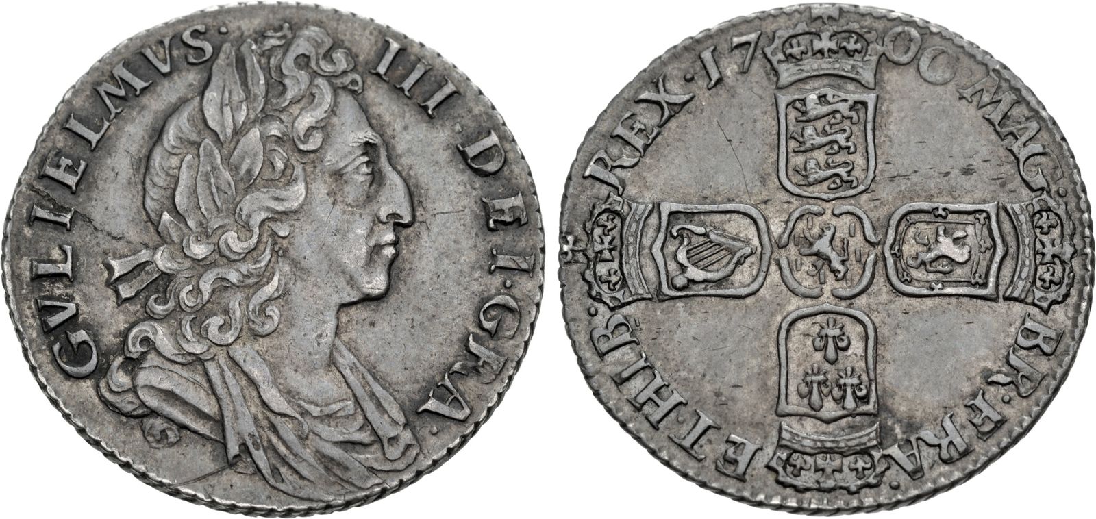 STUART (ORANGE). William III. 1694-1702. AR Sixpence. Dated 1700. Near EF. | Classical ...