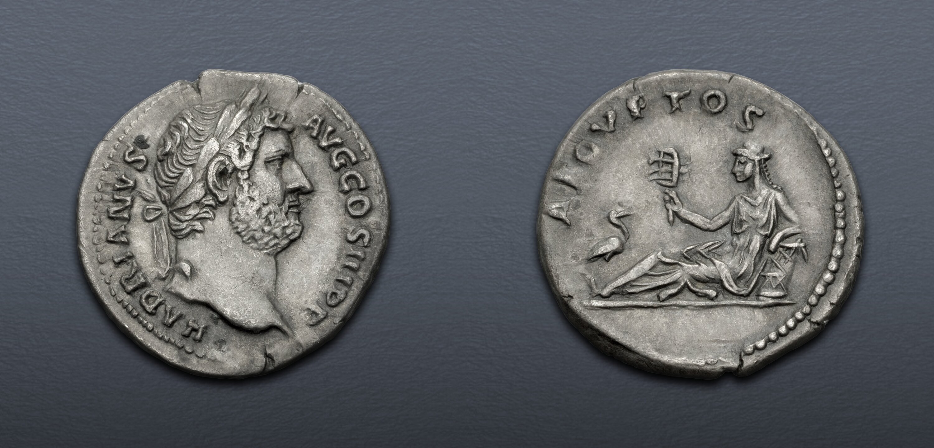 Hadrian. AD 117-138. AR Denarius (17.5mm, 3.10 g, 6h). “Travel series ...