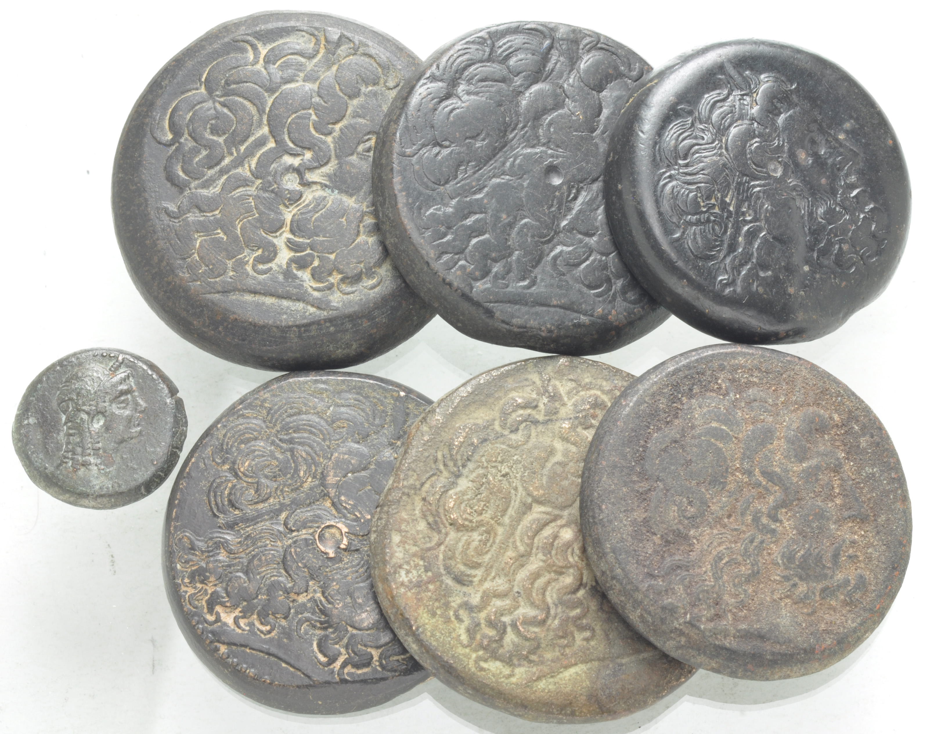 GREEK. Egypt & North Africa. Lot of seven (7) Ptolemaic bronze issues ...