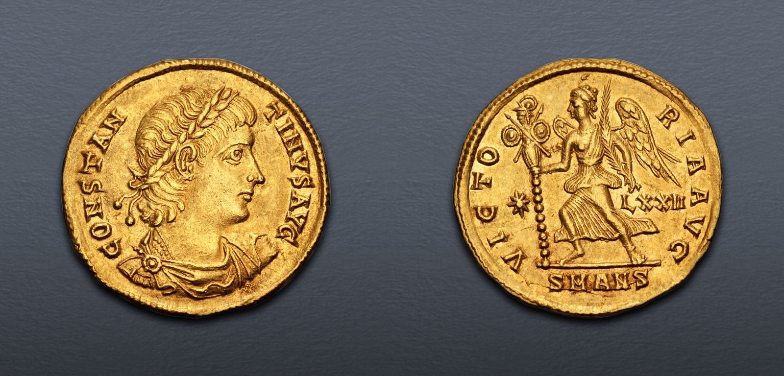 Constantine II. AD 337-340. AV Solidus (21.5mm, 4.57 g, 12h). Antioch ...