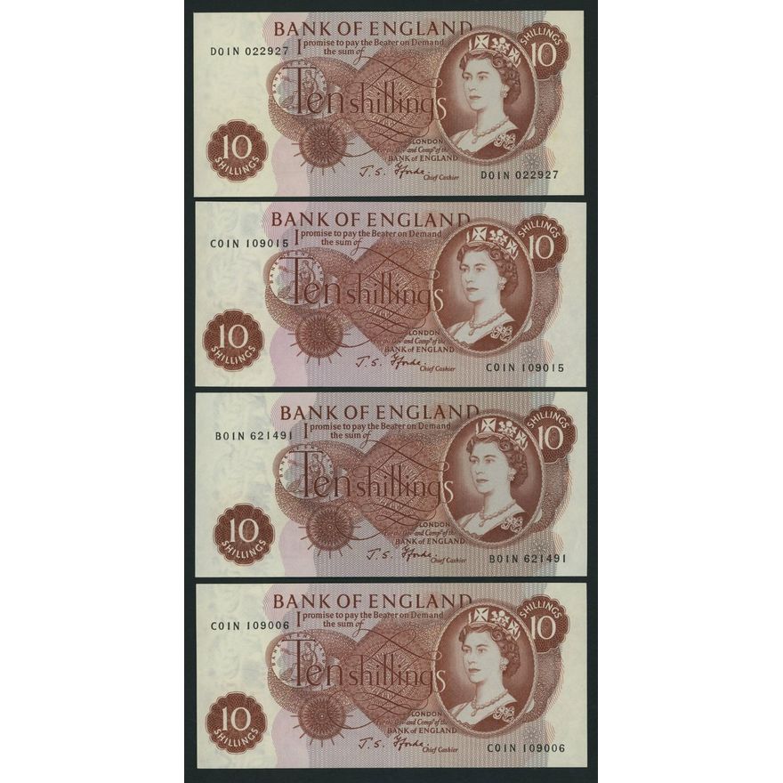 Bank of England, J. S. Fforde, [5 notes] 10/- Shillings, ND (1967 ...
