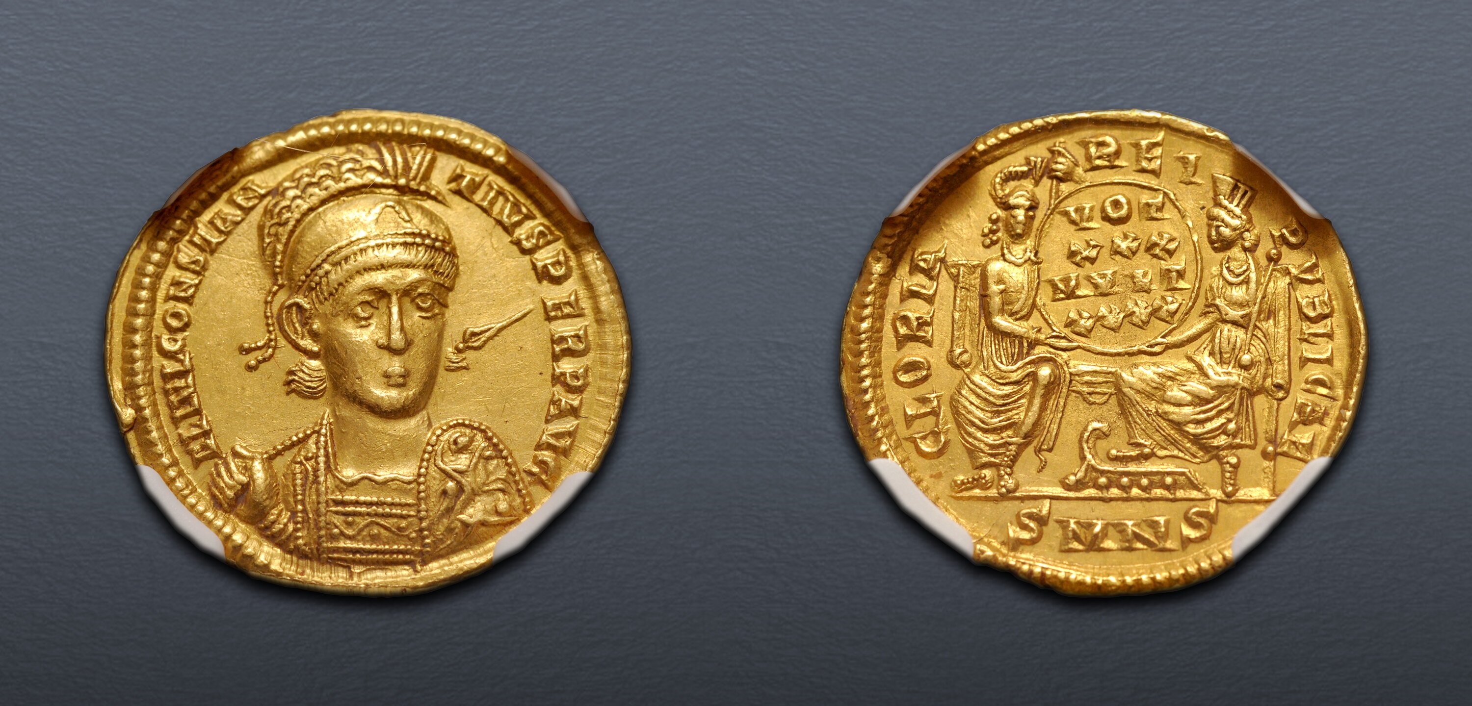 Constantius II. AD 337-361. AV Solidus (21.5mm, 4.50 g, 6h ...