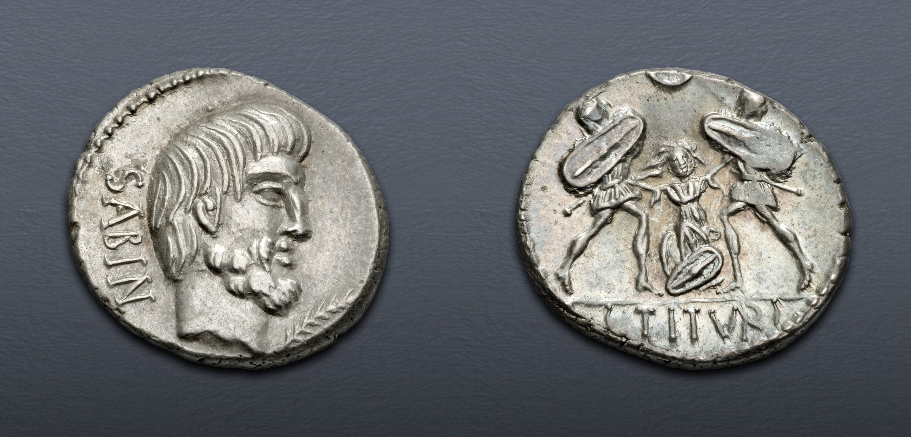 L. Titurius L.f. Sabinus. 89 BC. AR Denarius (18mm, 4.00 g, 3h). Rome ...