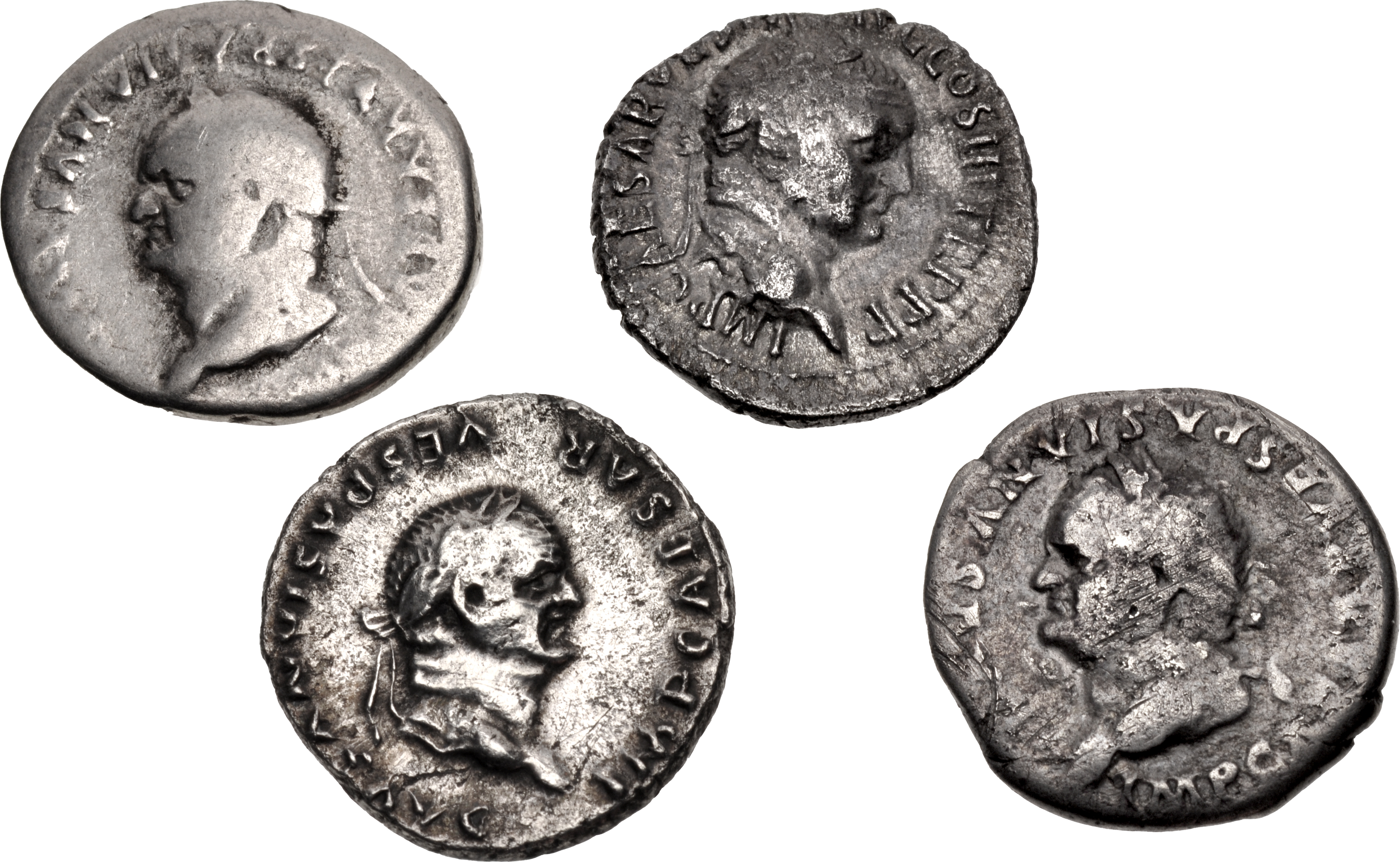 ROMAN. Imperial. Lot of four (4) AR Denarii of Vespasian. | Classical ...