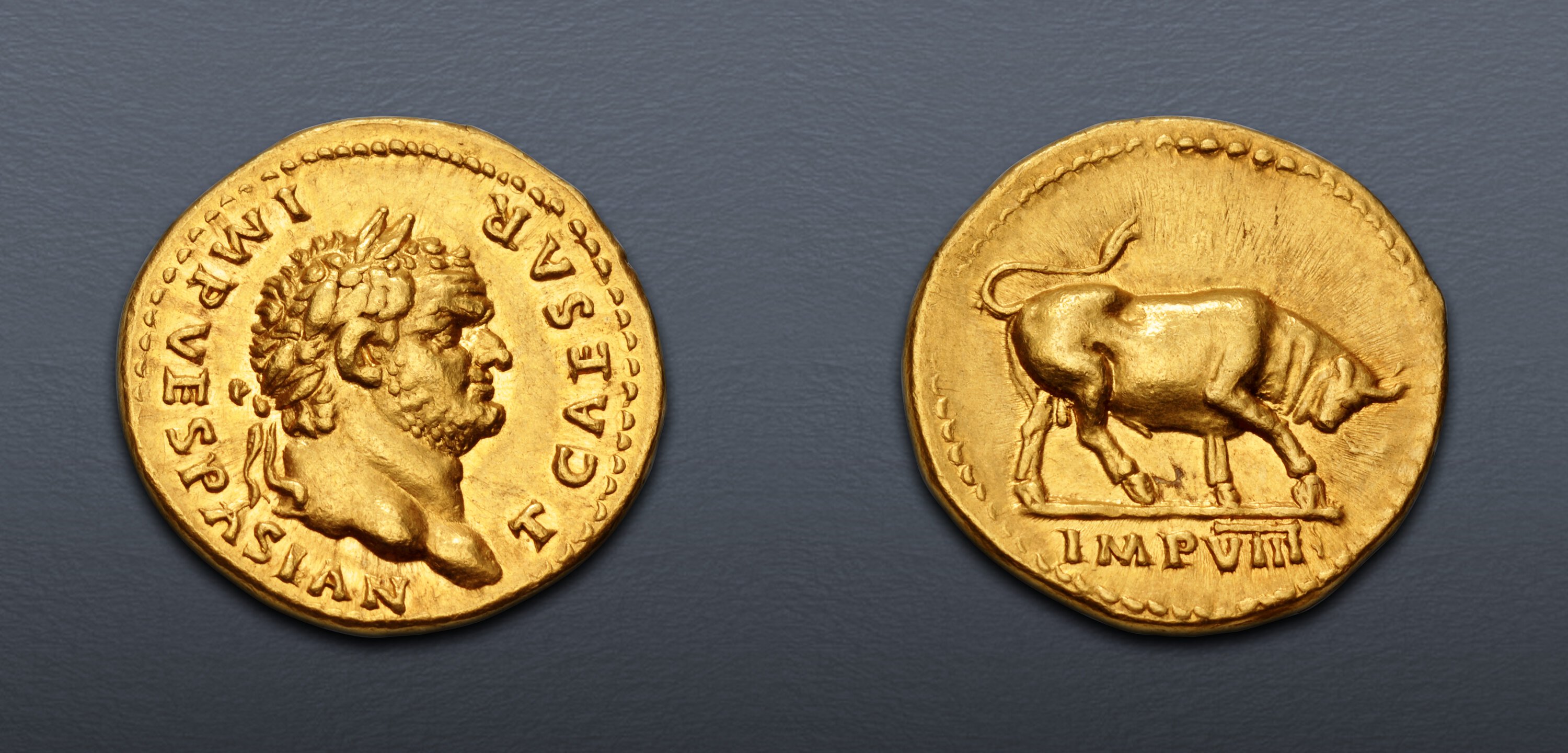 Titus. As Caesar, AD 69-79. AV Aureus (20mm, 7.34 g, 6h). Rome mint ...