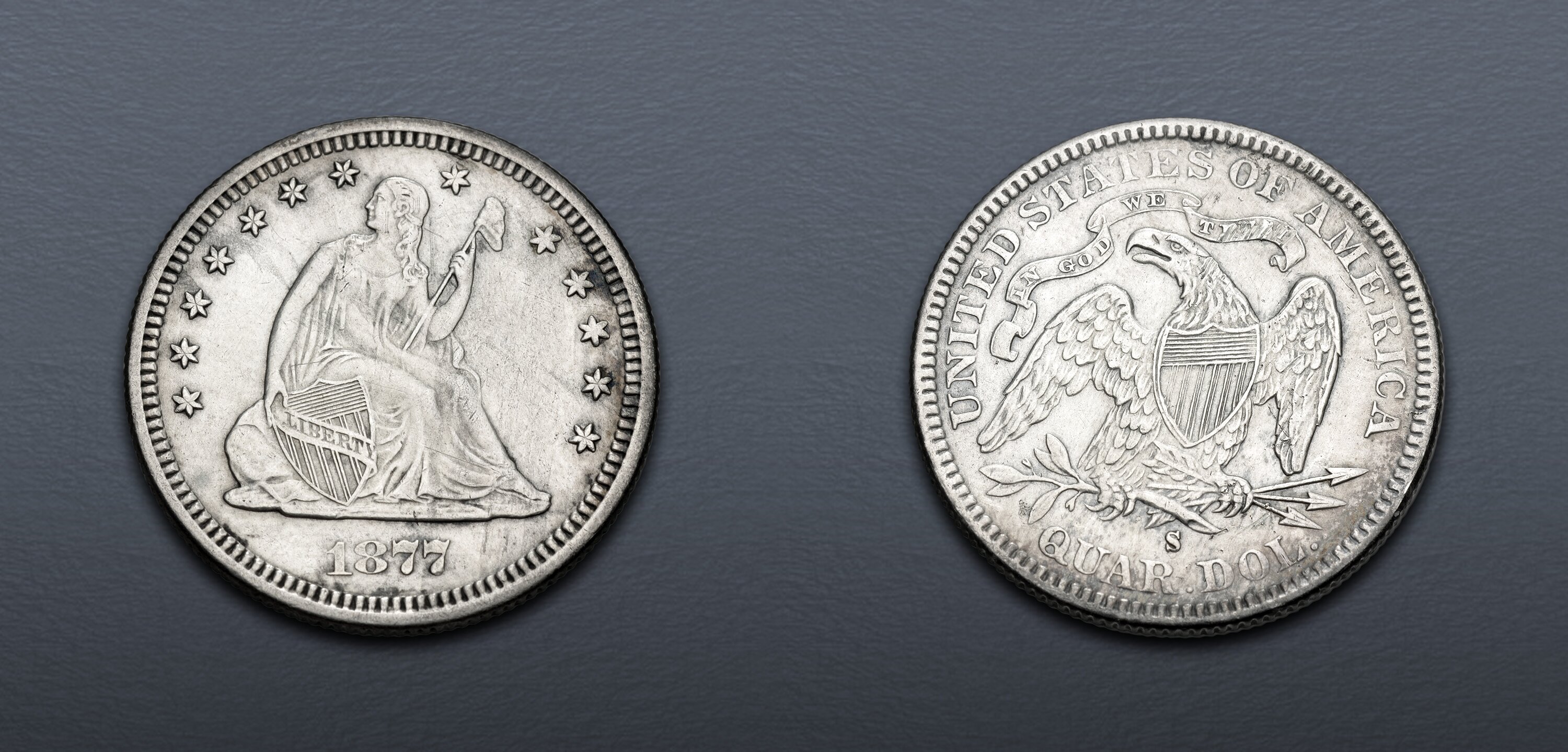 1877-S Liberty Seated Quarter. Choice EF Details. | Classical ...