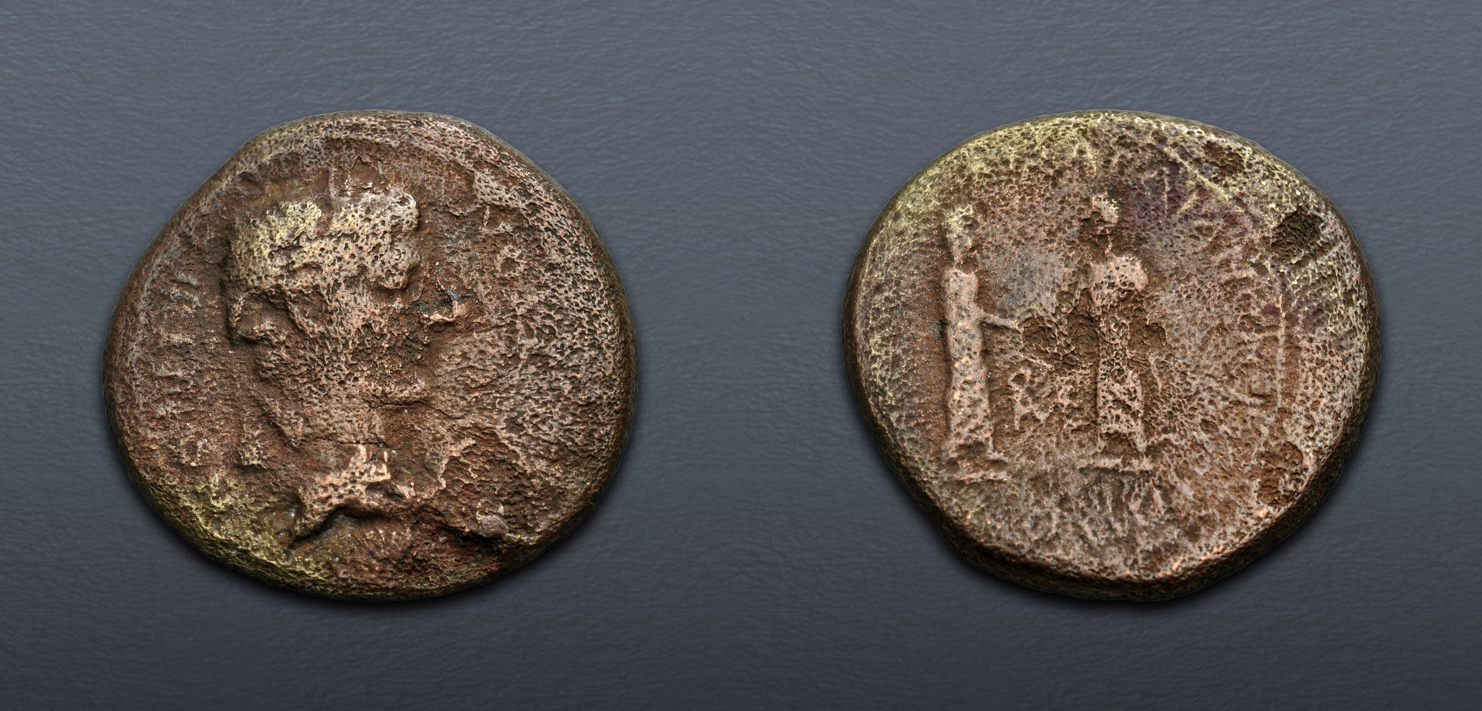 LYDIA, Hypaepa. Tiberius. AD 14-37. Æ (19mm, 4.51 g, 6h). Homonoia with ...