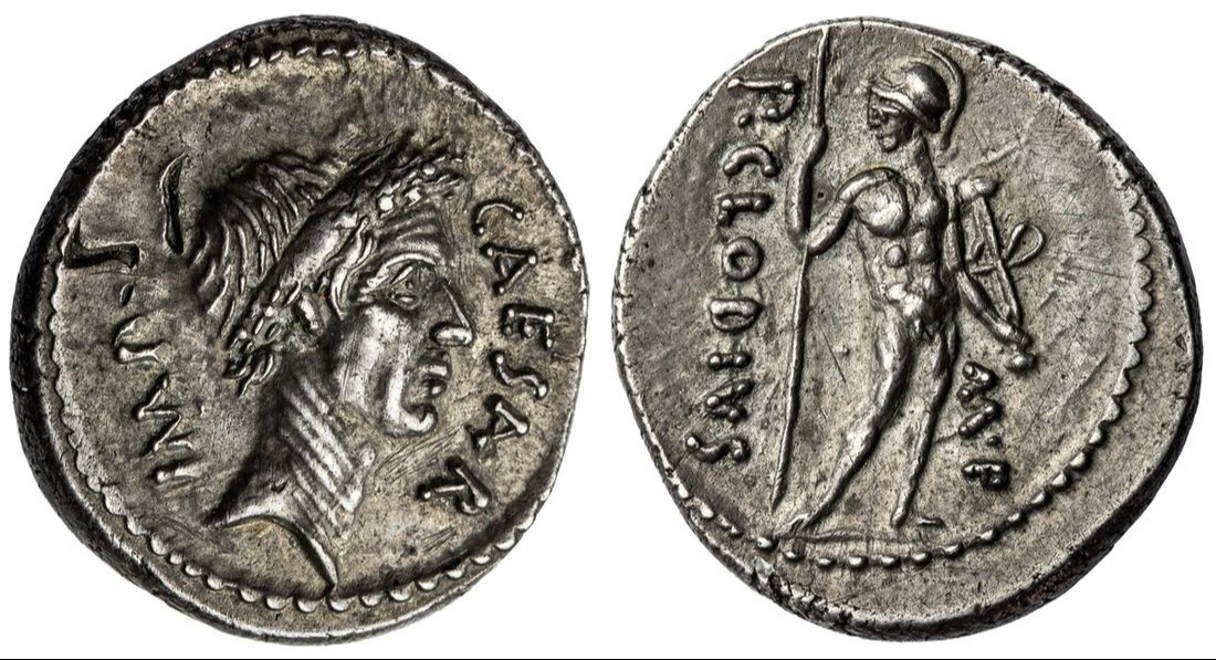 NGC Ch XF | Roman Republic, Julius Caesar, P. Clodius M. f. Turrinus ...