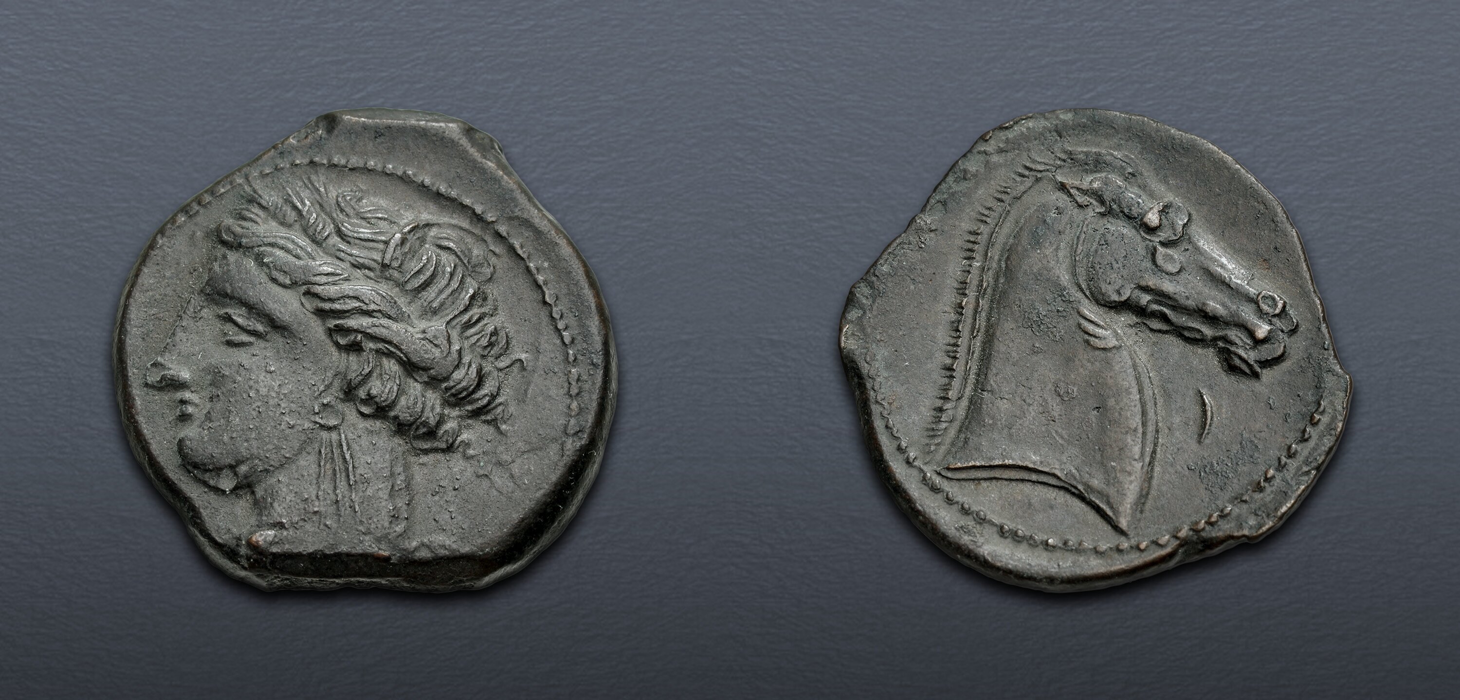 CARTHAGE. Circa 300-264 BC. Æ Shekel(?) (19mm, 4.83 g, 8h). Carthage or ...