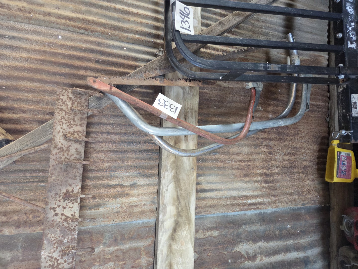 3 Hand Saws and metal hooks | Midwest Auctions, LLC