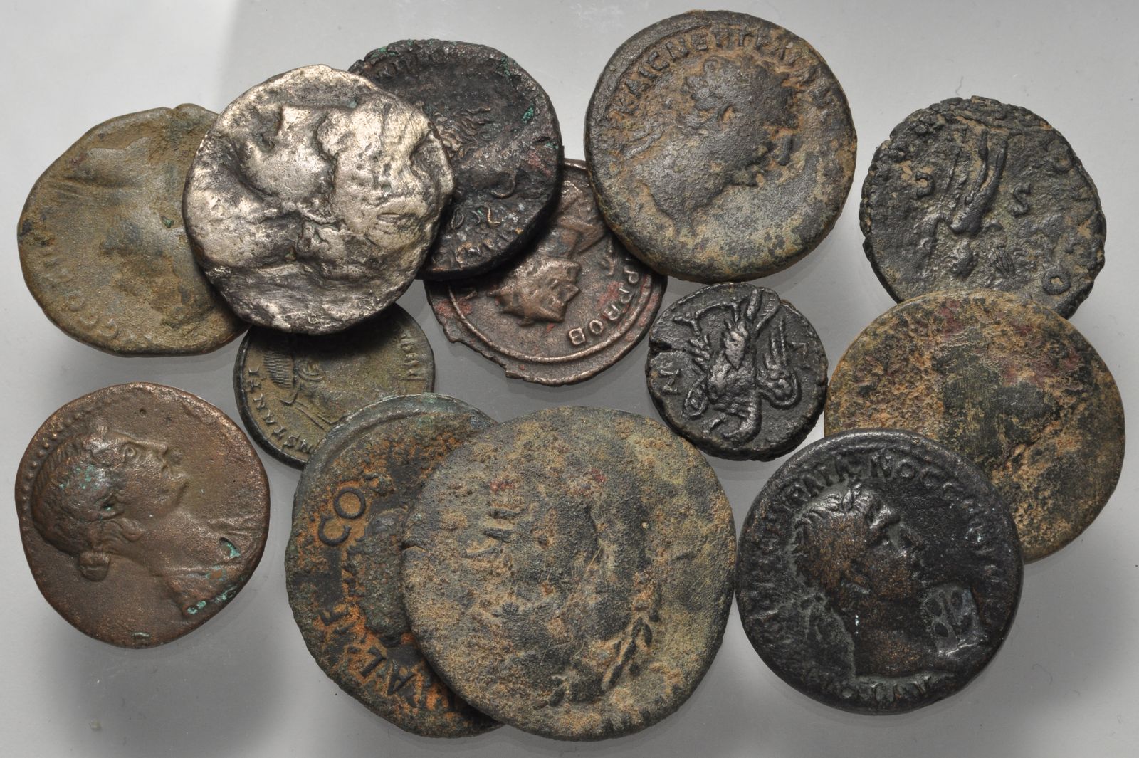 MIXED. Greek - Roman Imperial. Lot of fourteen (14) billon, potin, and ...