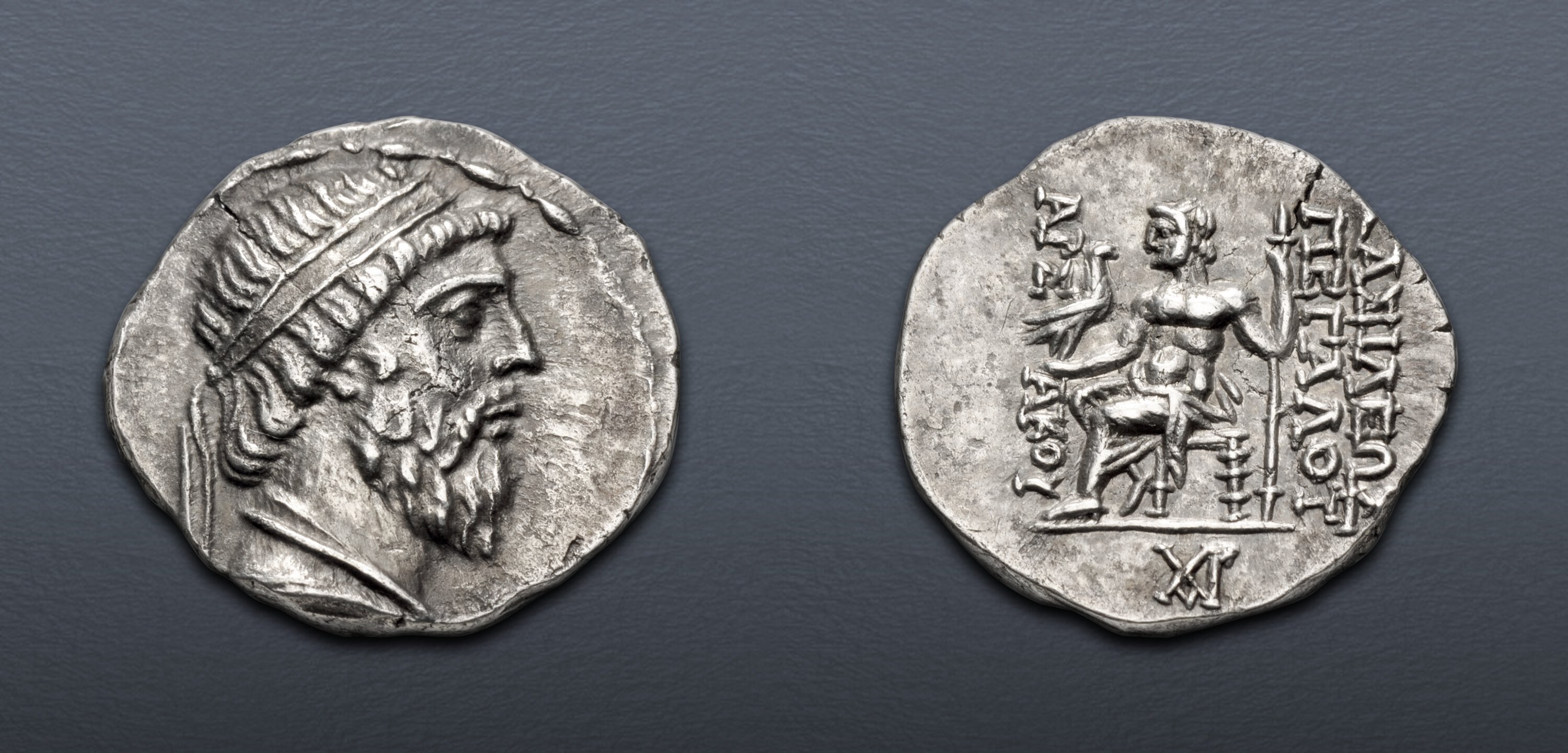 KINGS of PARTHIA. Mithradates I. 165-132 BC. AR Drachm (17mm, 3.52 g ...