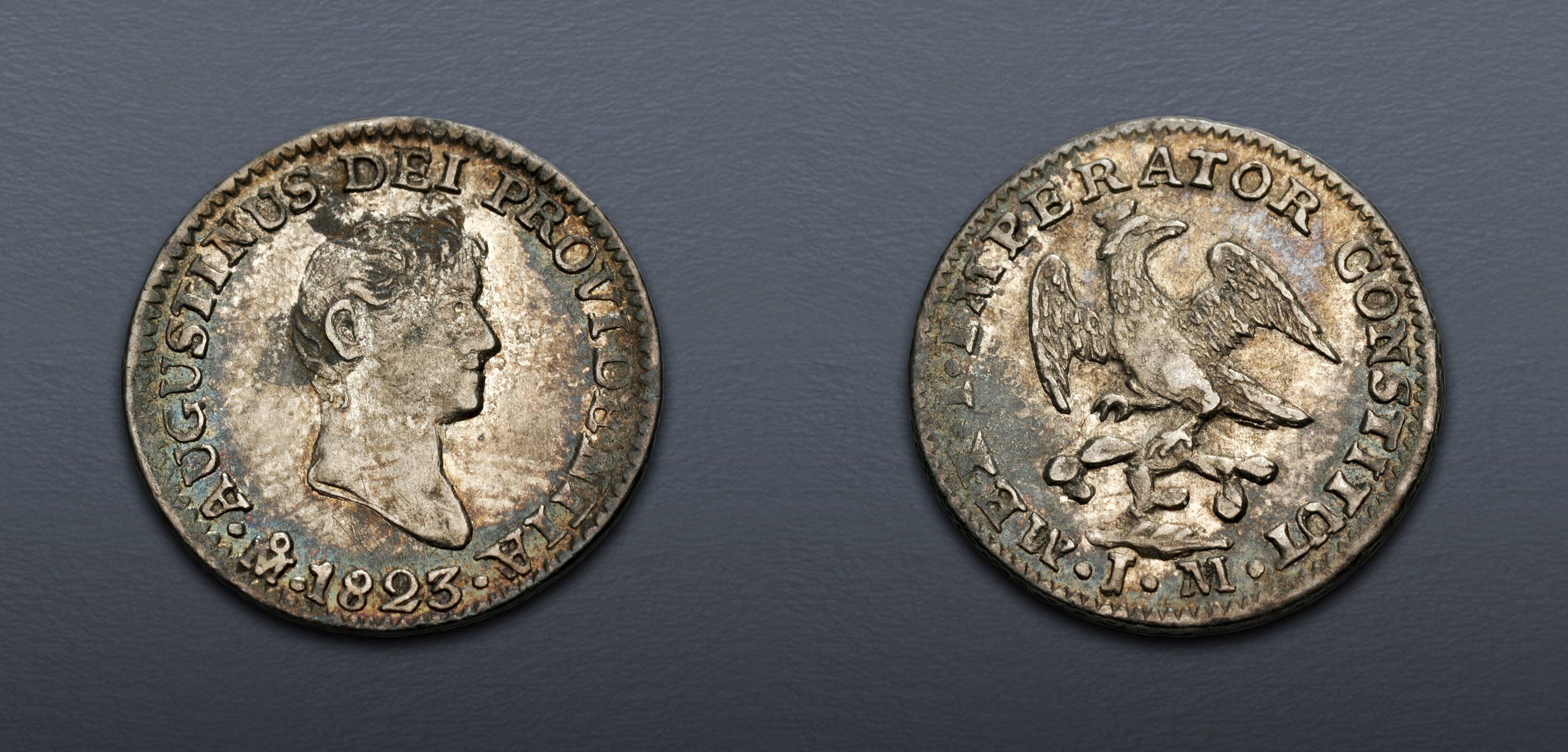 MEXICO, First Mexican Empire. Agustín de Iturbide. 1822-1823. AR 1/2 ...