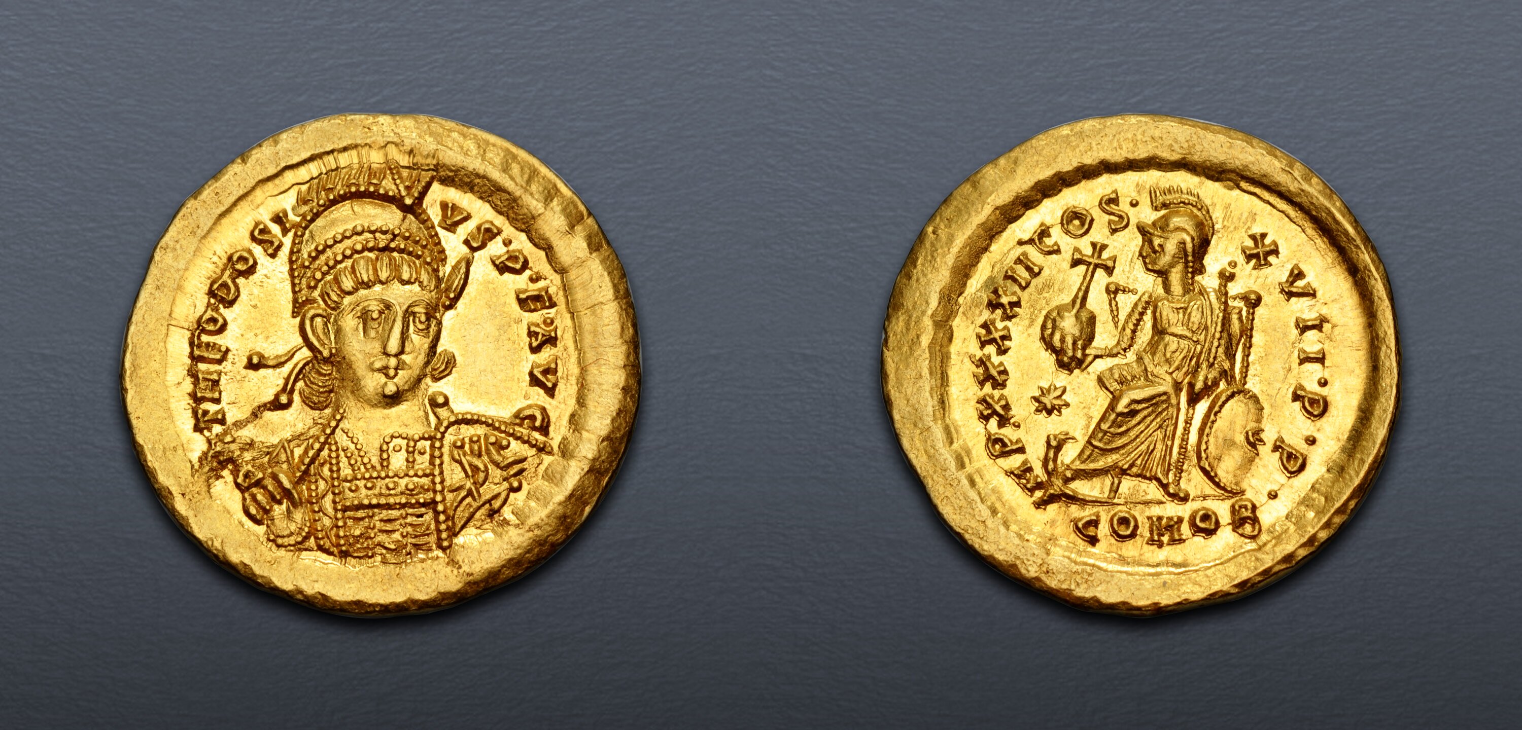 Theodosius II. AD 402-450. AV Solidus (20.5mm, 4.64 g, 6h ...