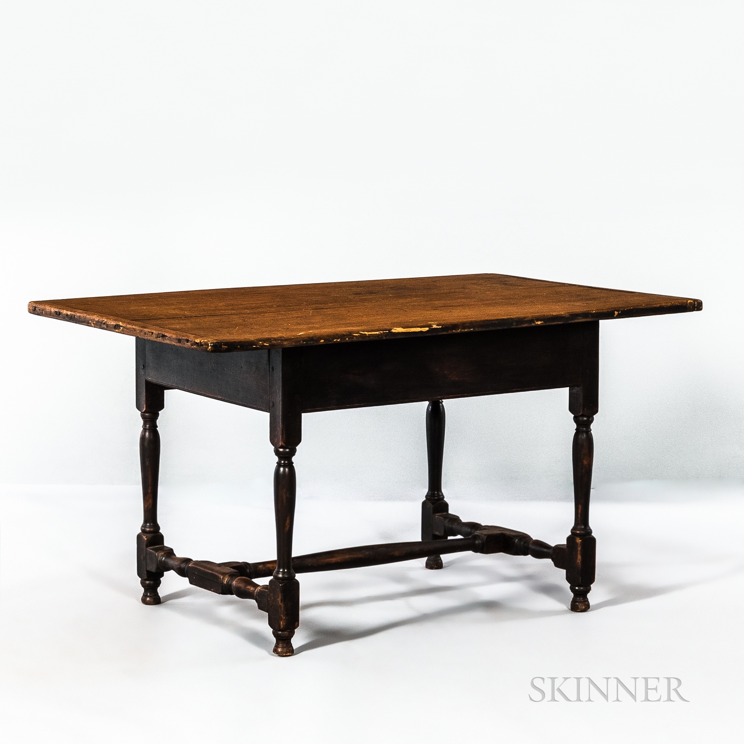 Brown-painted Cherry and Pine Table | Barnebys