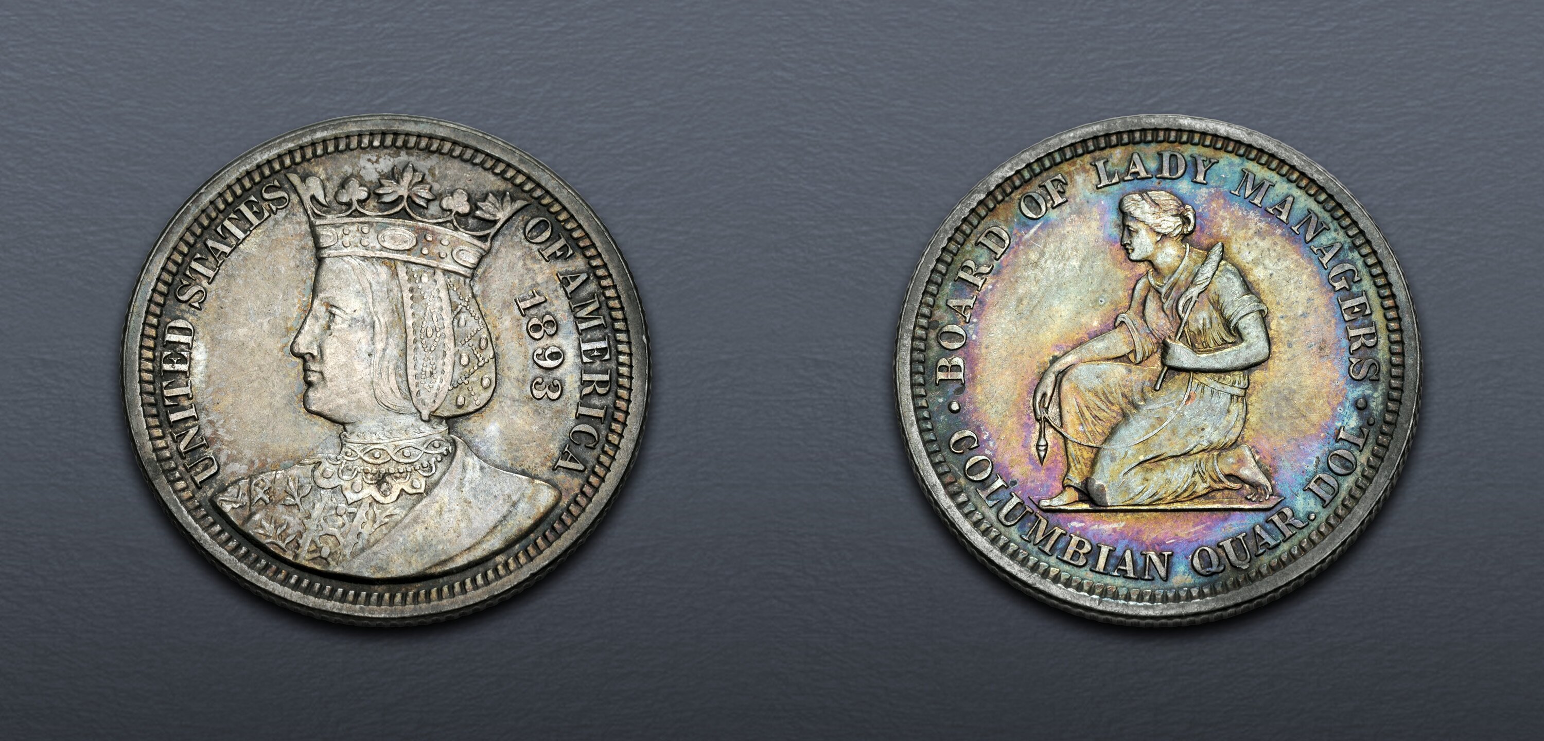 Classic Commemorative. 1893 Isabella Quarter. Choice AU ...