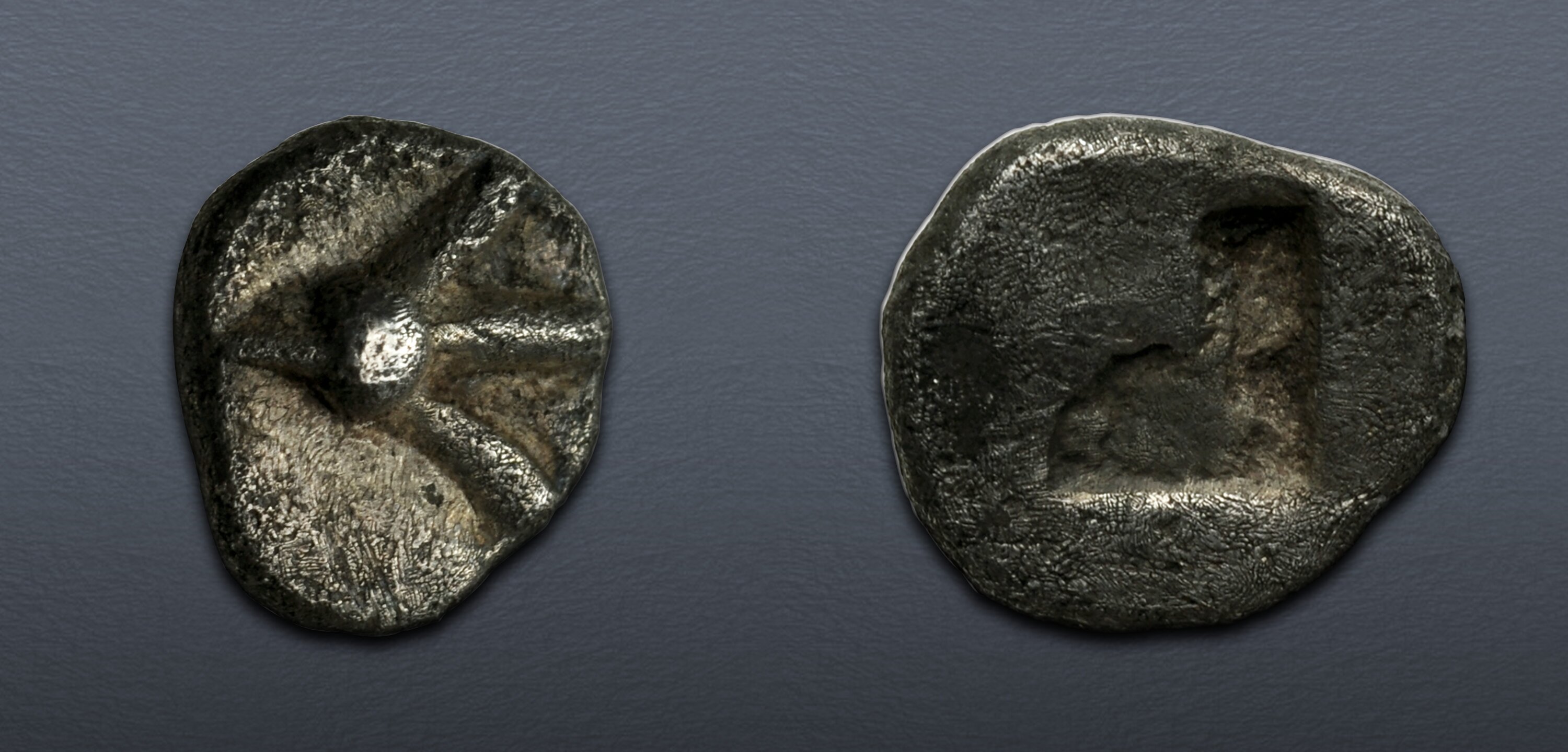 MYSIA, Kyzikos. Circa 500 BC. AR Hemiobol (6mm, 0.39 g). VF ...