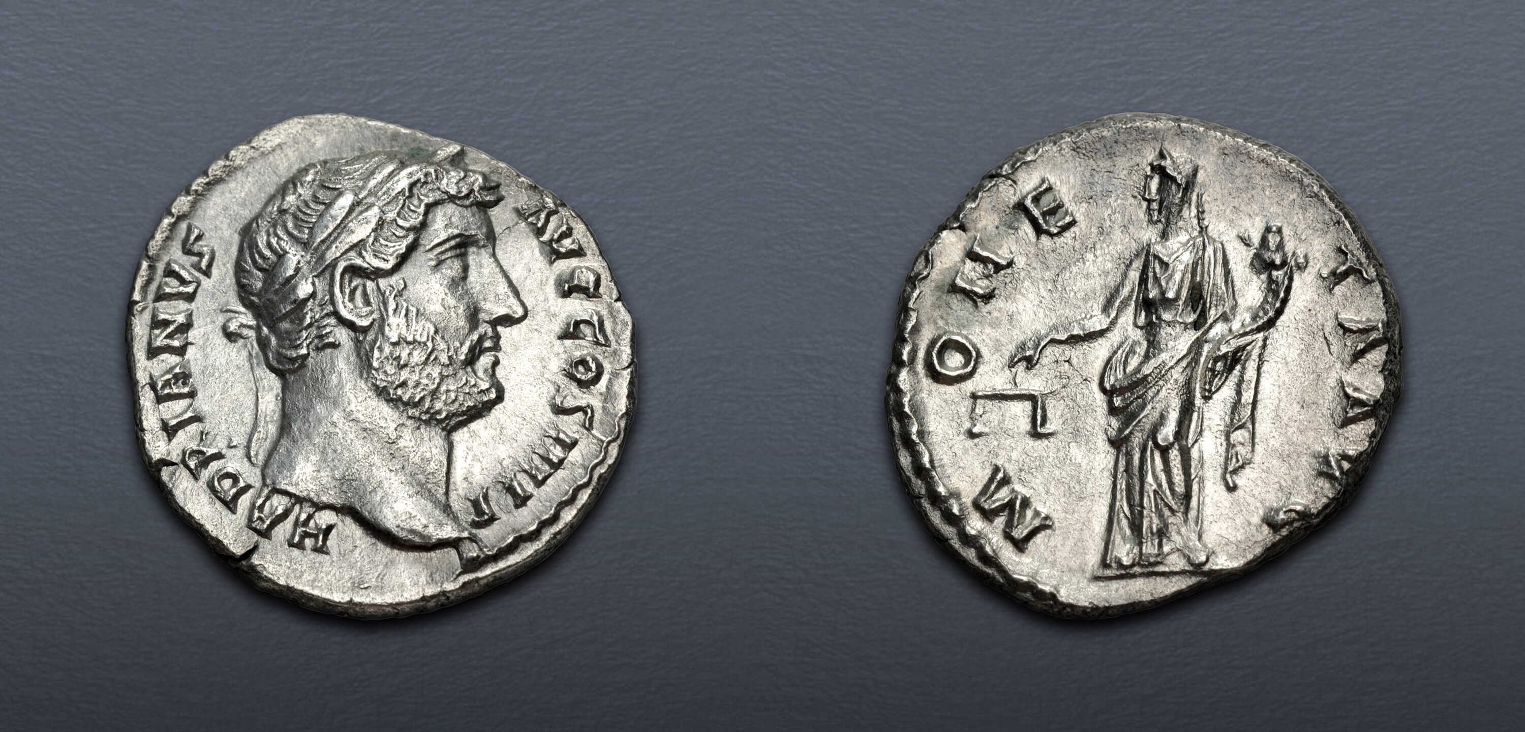 Hadrian. AD 117-138. AR Denarius (16mm, 3.10 g, 6h). Rome mint. Struck ...