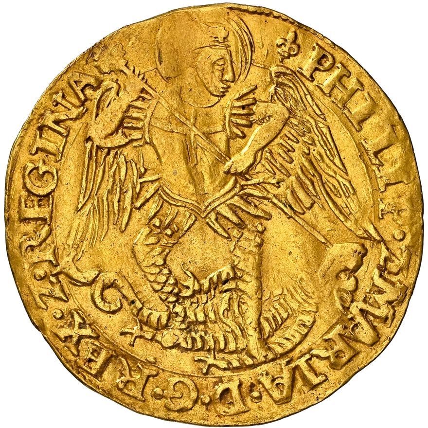 NGC AU | Mary and Philip (1554-1558), Old Style, Angel, Tower | Spink