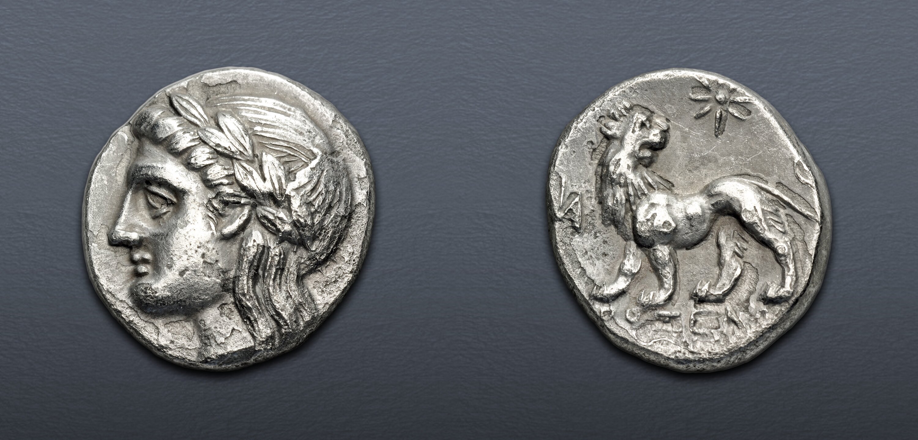 IONIA, Miletos. Circa 340-325 BC. AR Drachm (14mm, 3.40 g, 12h ...