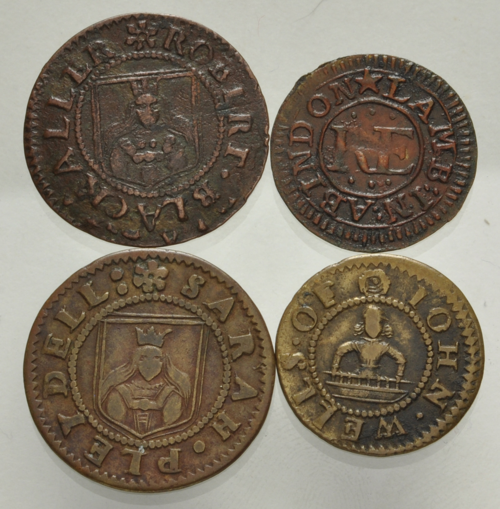 BRITISH. Miscellaneous. Lot of four (4) base metal tokens of Berkshire ...