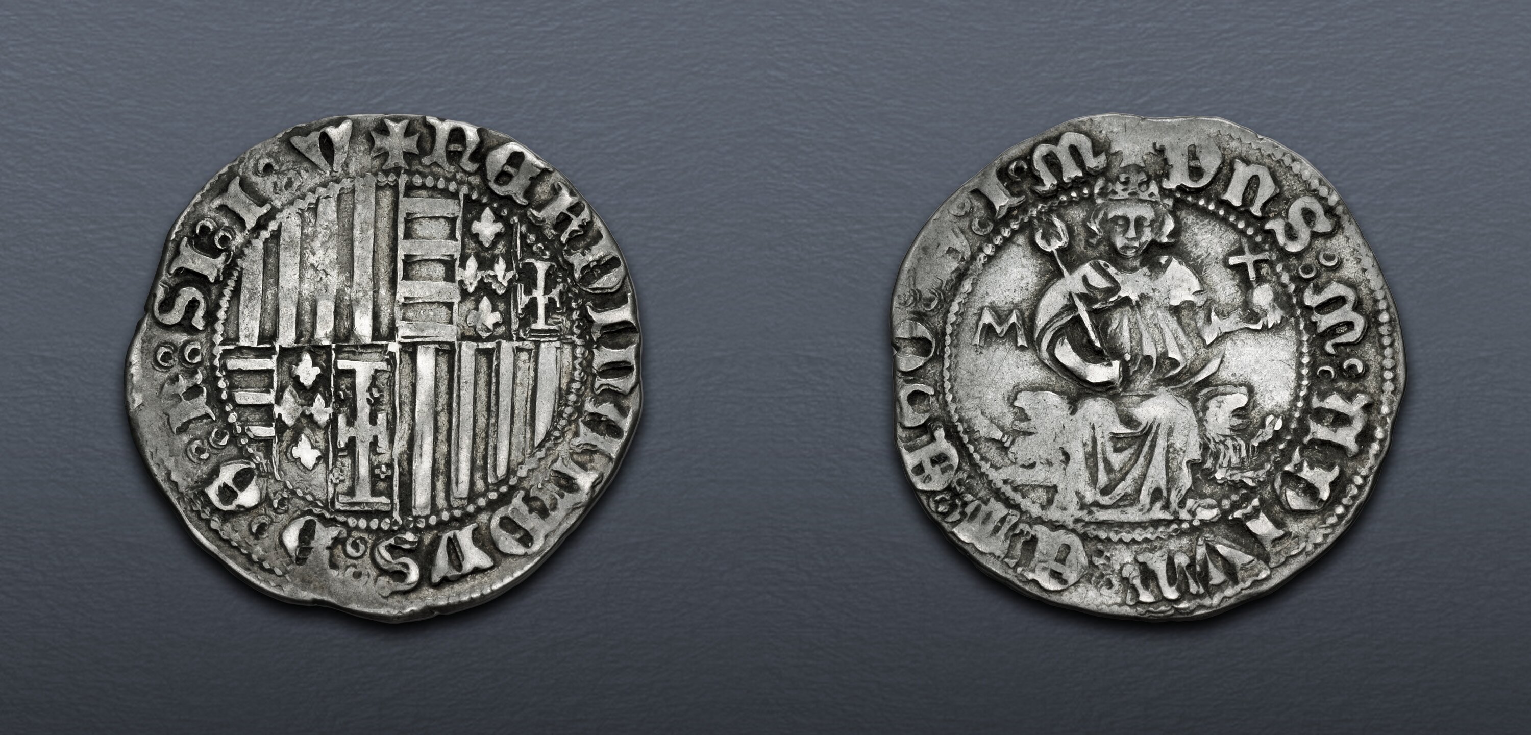 ITALY, Napoli (Kingdom). Ferdinando I (Don Ferrante). 1458-1494. AR Carlino (26mm, 3.57 g, 6h ...