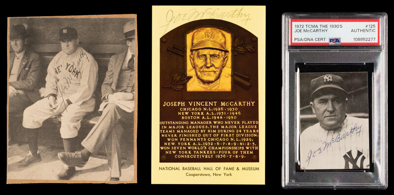 A Collection of Joe McCarthy Signed Autograph Items (Beckett ...