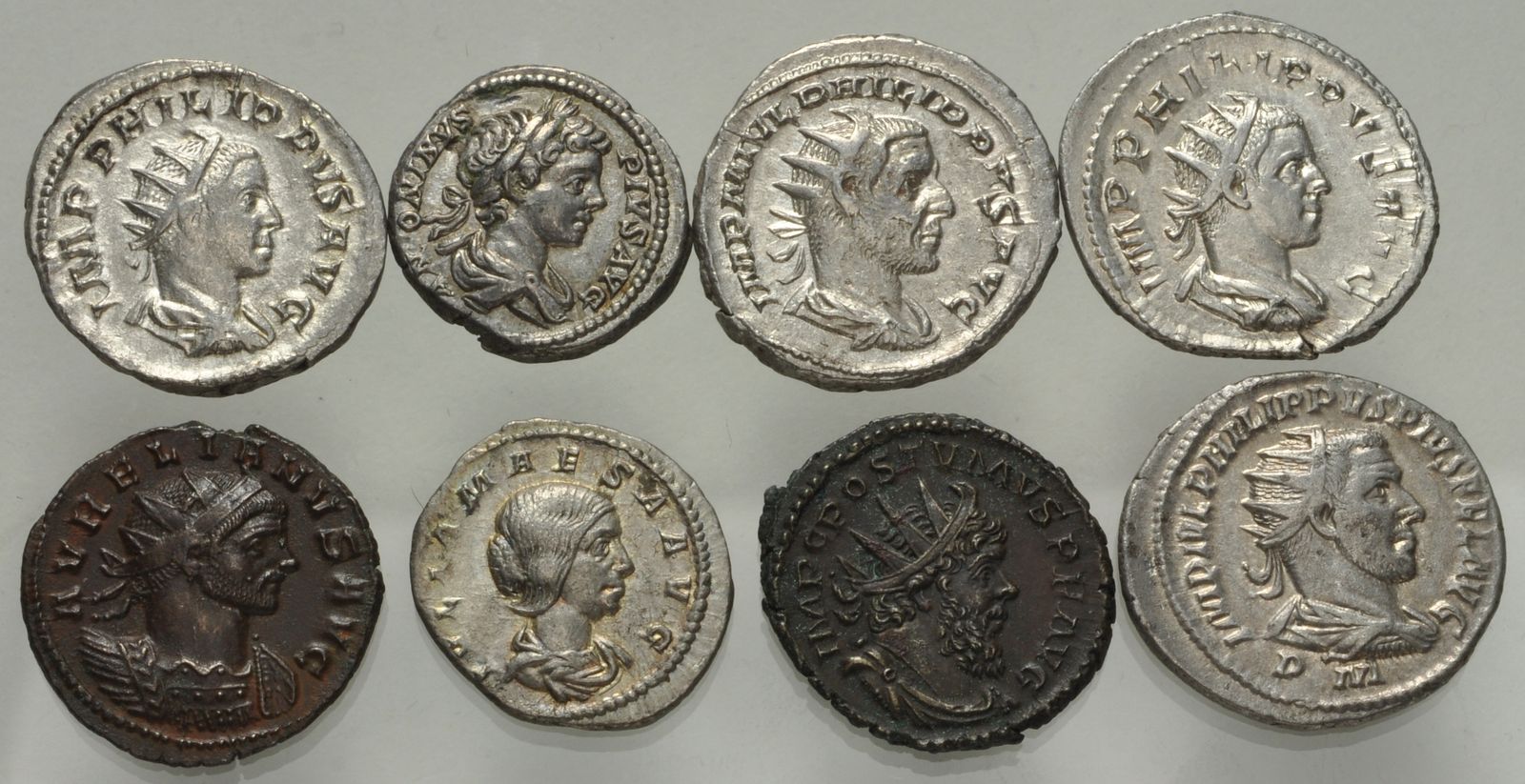 ROMAN. Imperial. Lot of eight (8) mostly silver issues. | Classical ...
