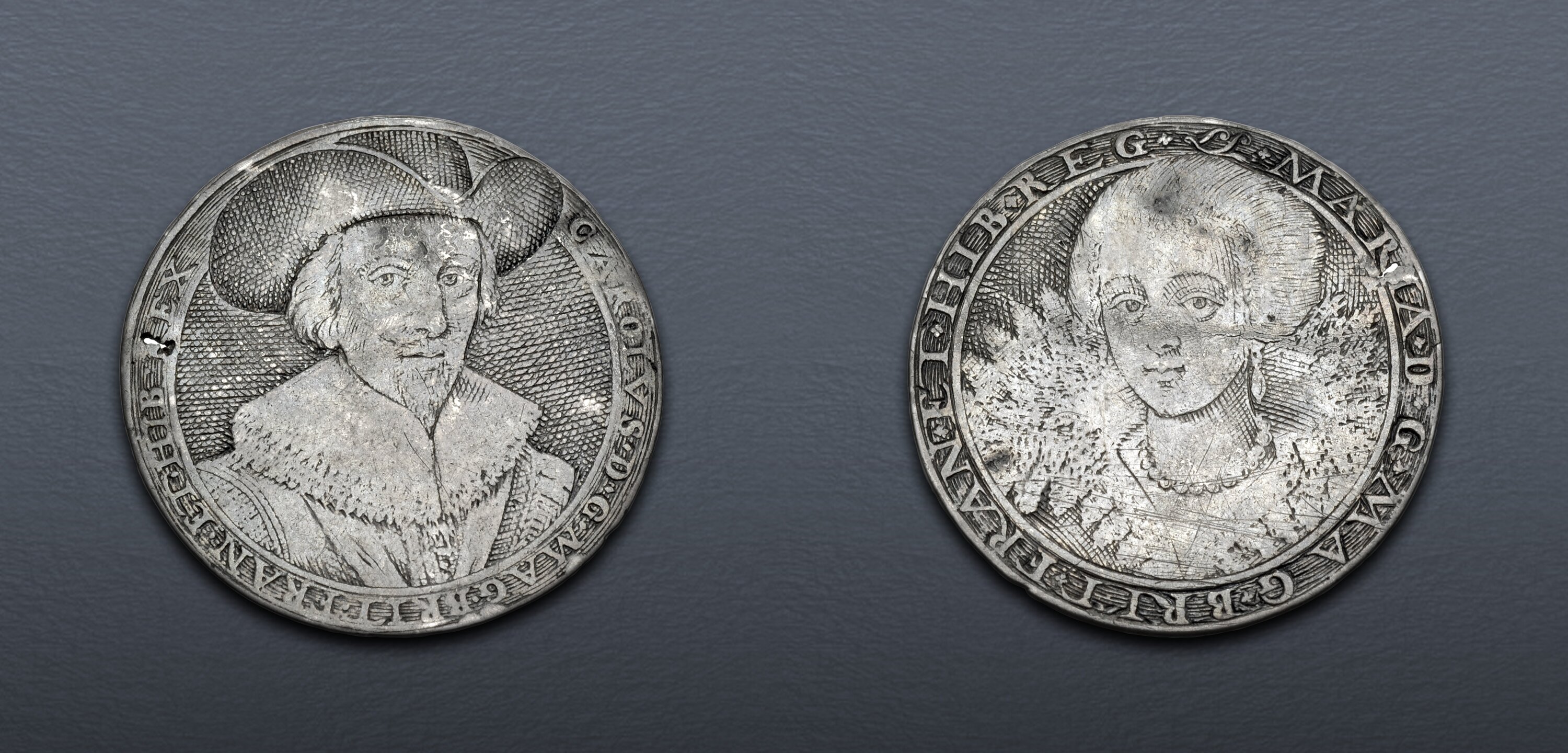 STUART. Charles I, with Henrietta Maria. 1625-1649. AR Gaming Piece ...
