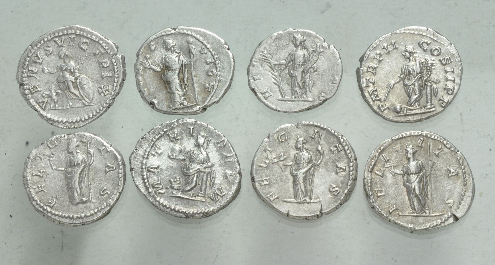 ROMAN. Imperial. Lot of eight (8) AR Denarii of Julia Domna, Plautilla ...