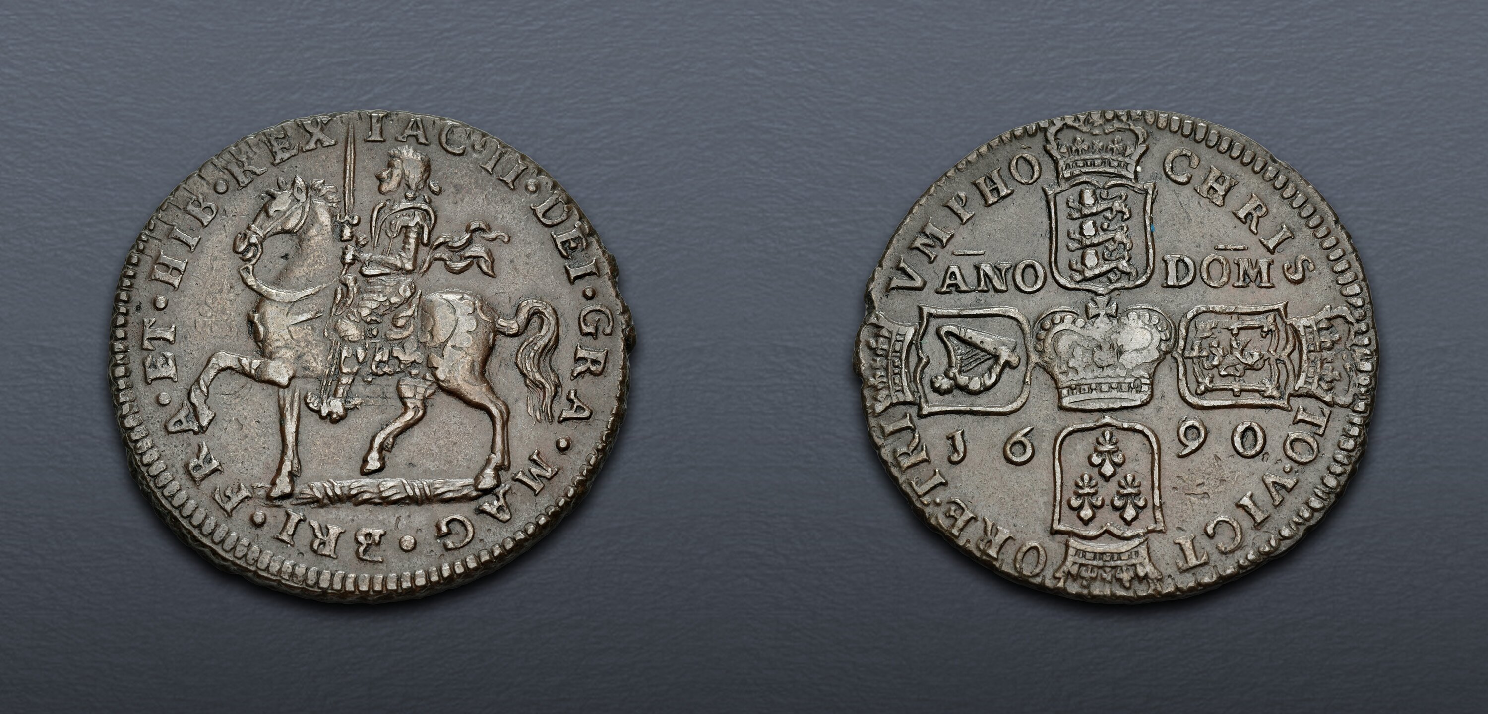 IRELAND. James II. 1685-1691. Æ Crown. ‘Gunmoney’ coinage. Dublin mint ...