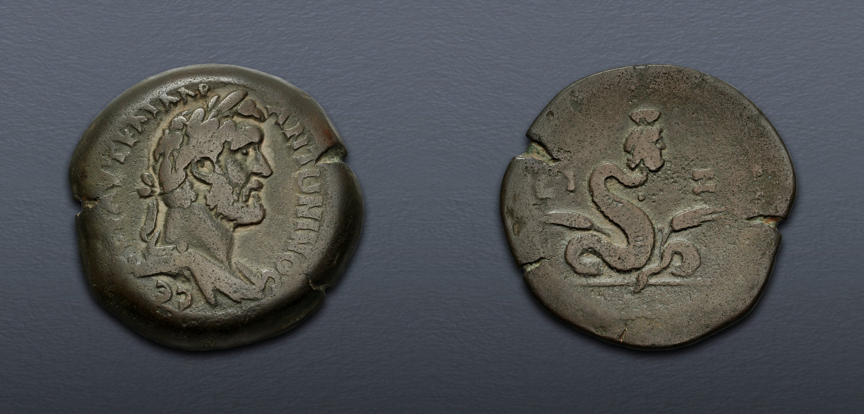 EGYPT, Alexandria. Antoninus Pius. AD 138-161. Æ Drachm (34mm, 25.35 g ...