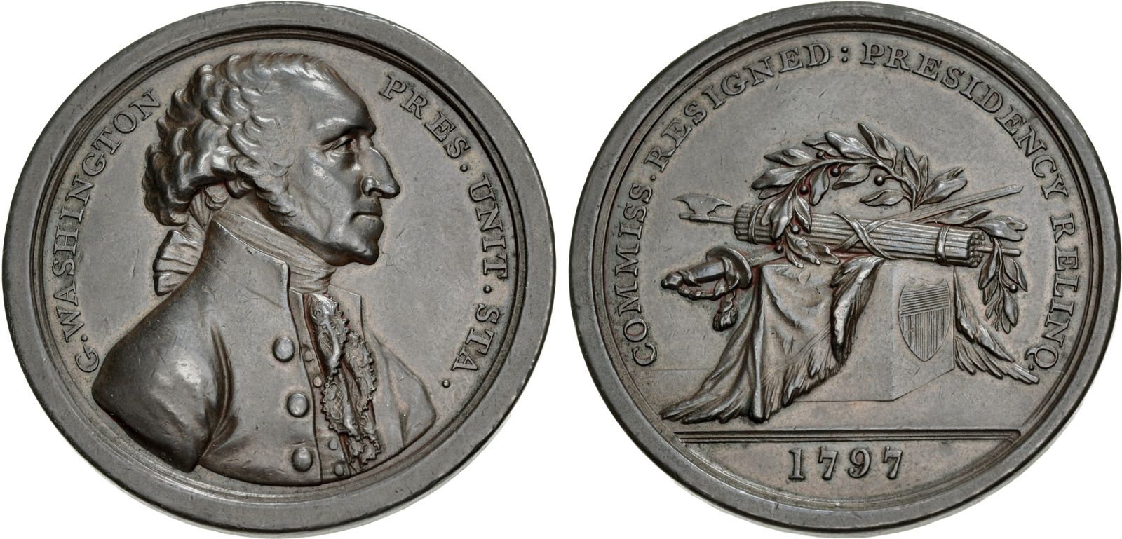 Washingtoniana, 1797. The Sansom Medal. Musante GW-58; Baker 71. EF ...