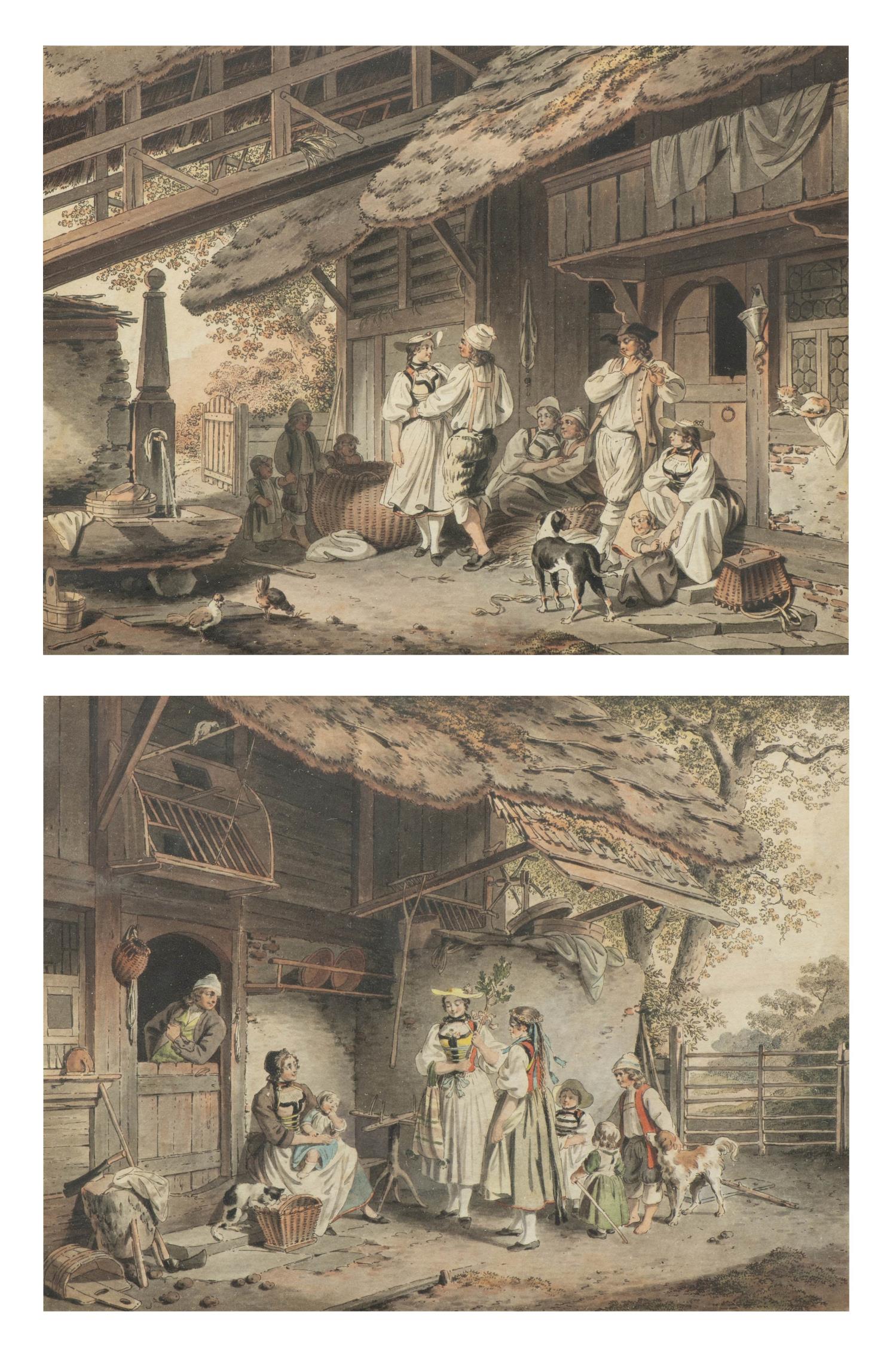 Sigmund FREUDENBERGER (1745-1801), deux lithographies rehaussées | Barnebys