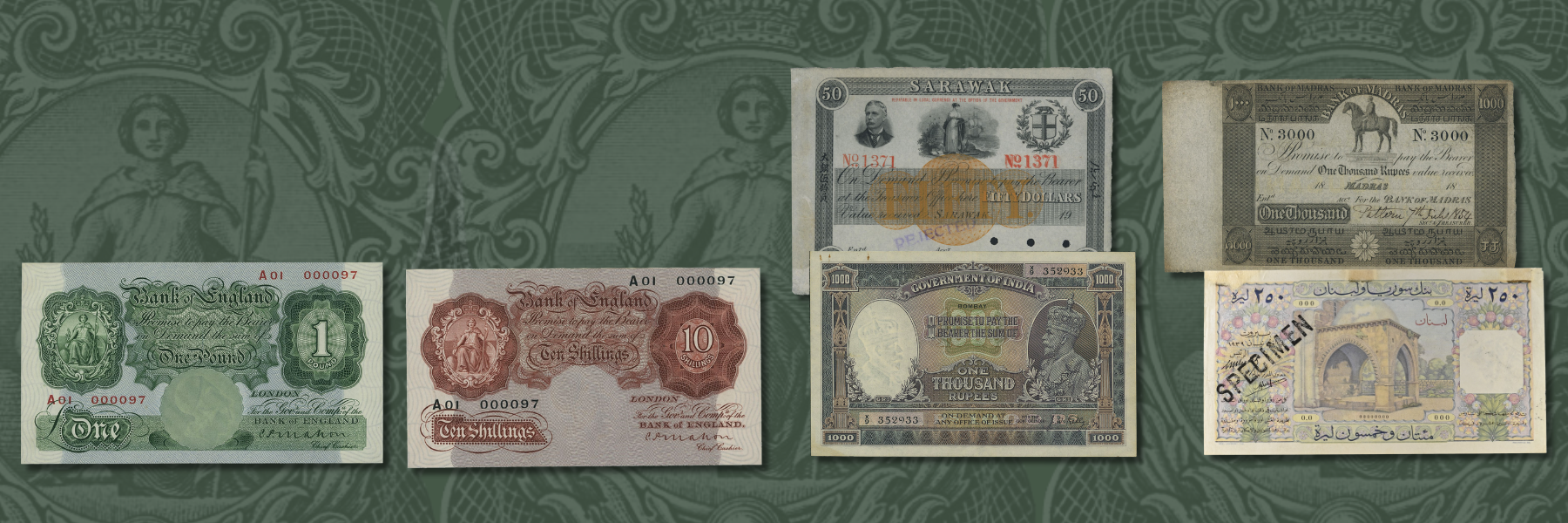 25009 - World and British Banknotes Featuring the Cassia and Cedar ...