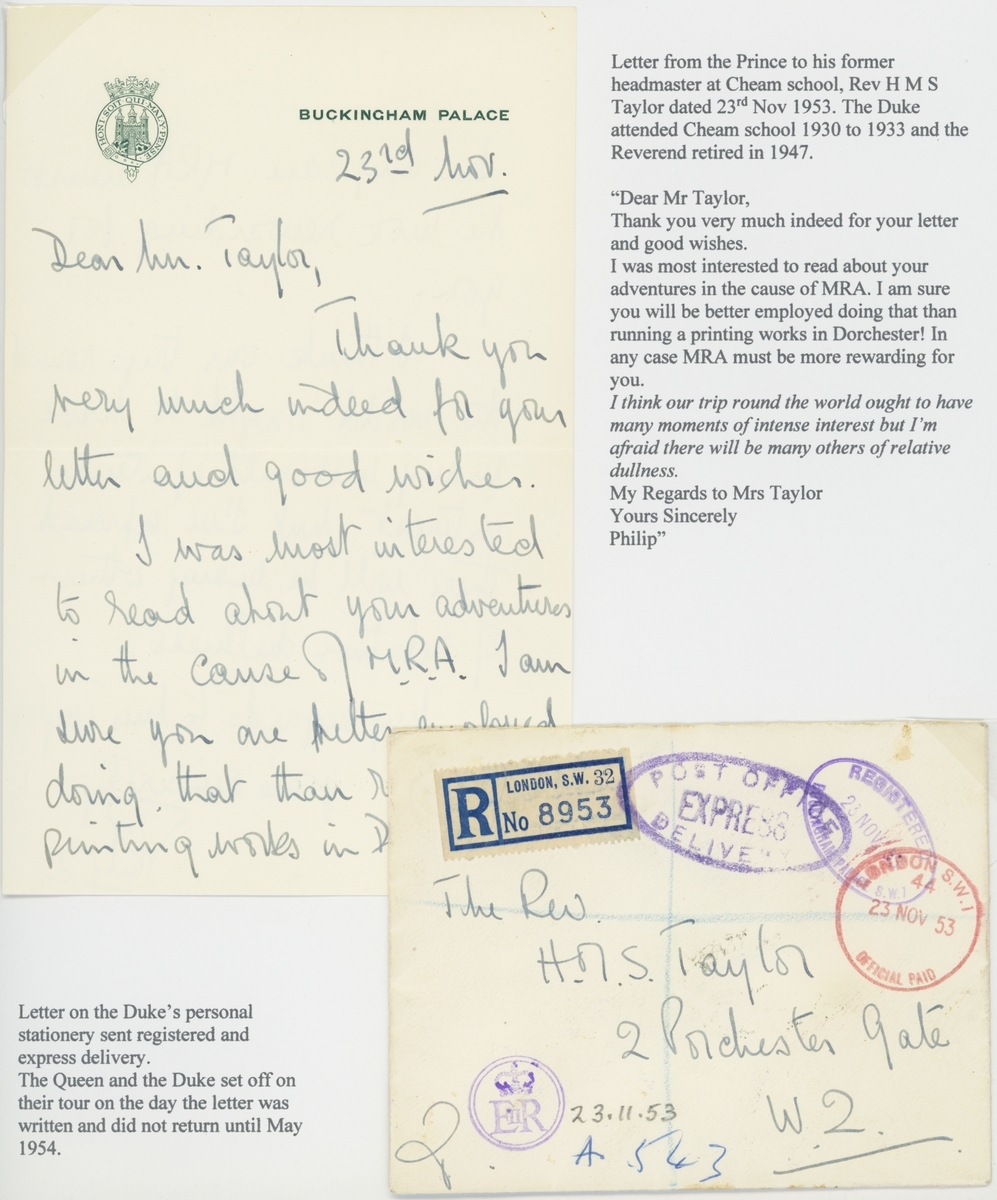 Great Britain Royalty Prince Philip 1953 Autograph letter written on ...