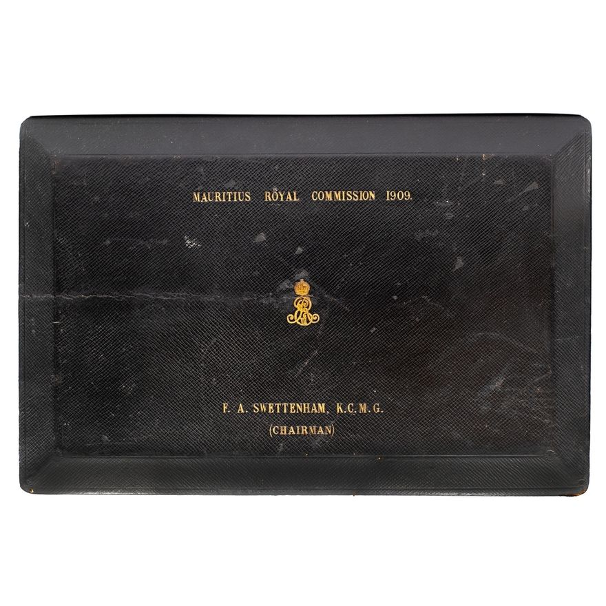 Mauritius / Malaya Sir Frank Swettenham (1850-1946) 1909 Black leather ...