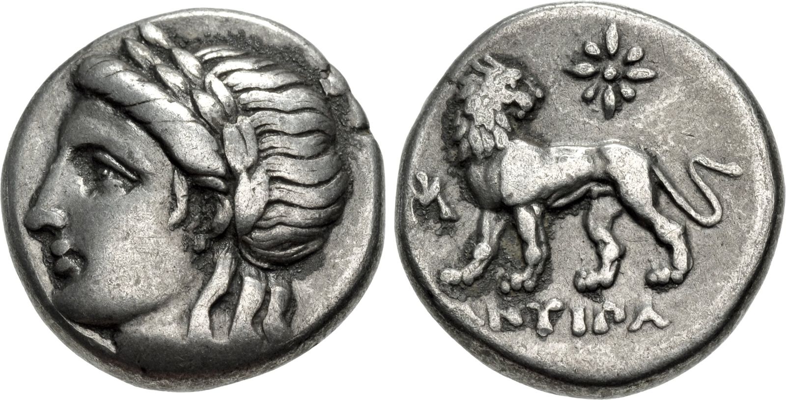 IONIA, Miletos. Circa 340-325 BC. AR Drachm (14mm, 3.60 g, 12h ...