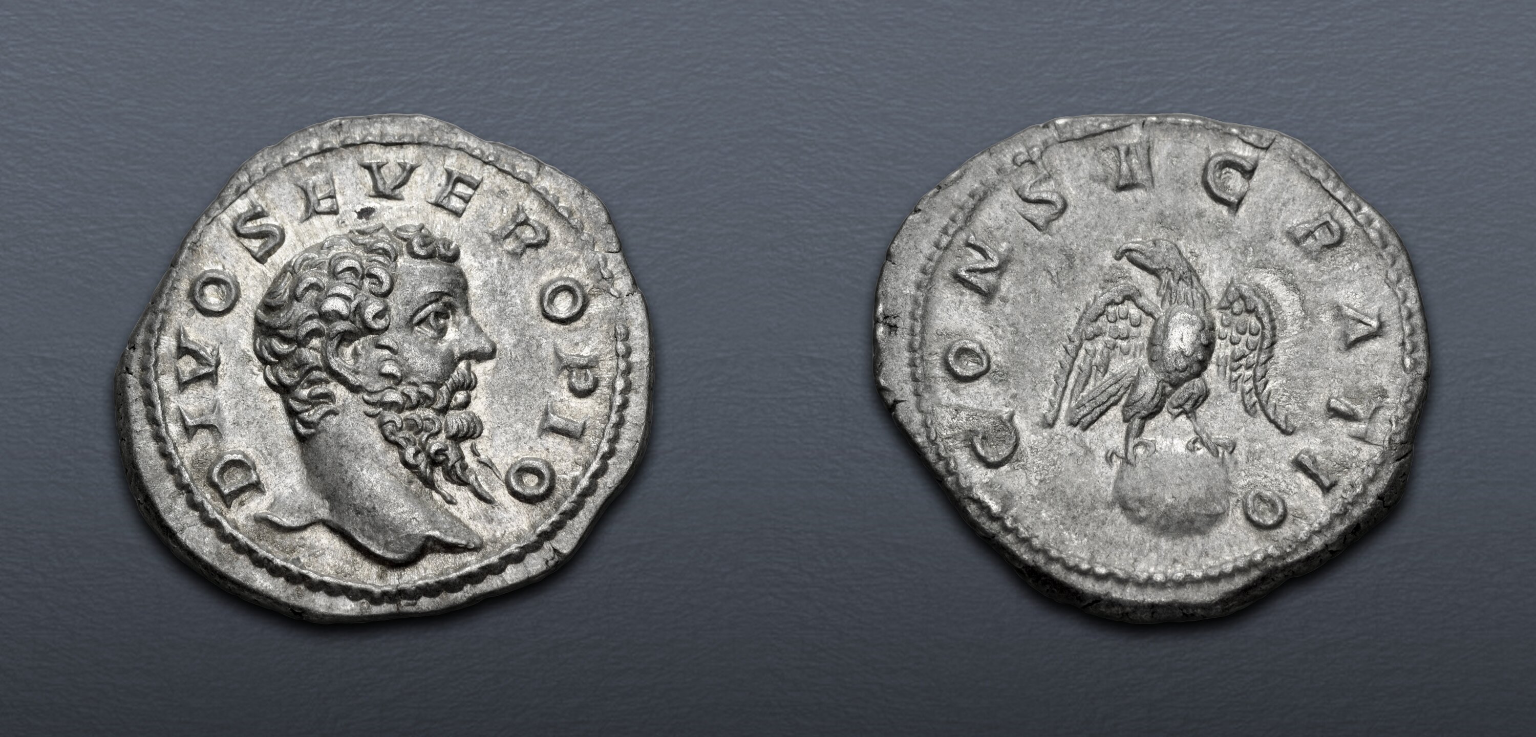 Divus Septimius Severus. Died AD 211. AR Denarius (19.5mm, 3.11 g, 6h ...