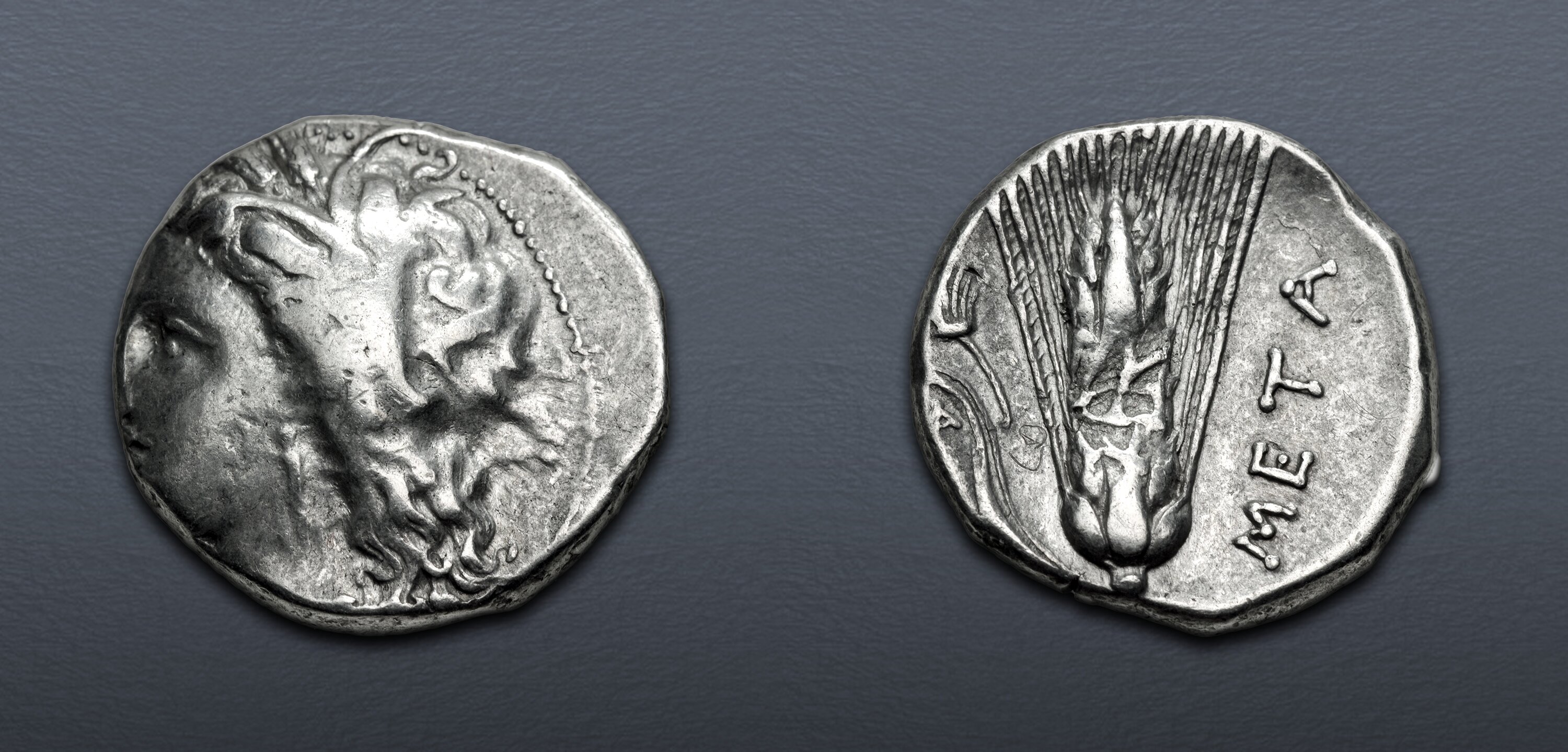 LUCANIA, Metapontion. Circa 330-290 BC. AR Nomos (20mm, 7.87 g, 5h). VF ...
