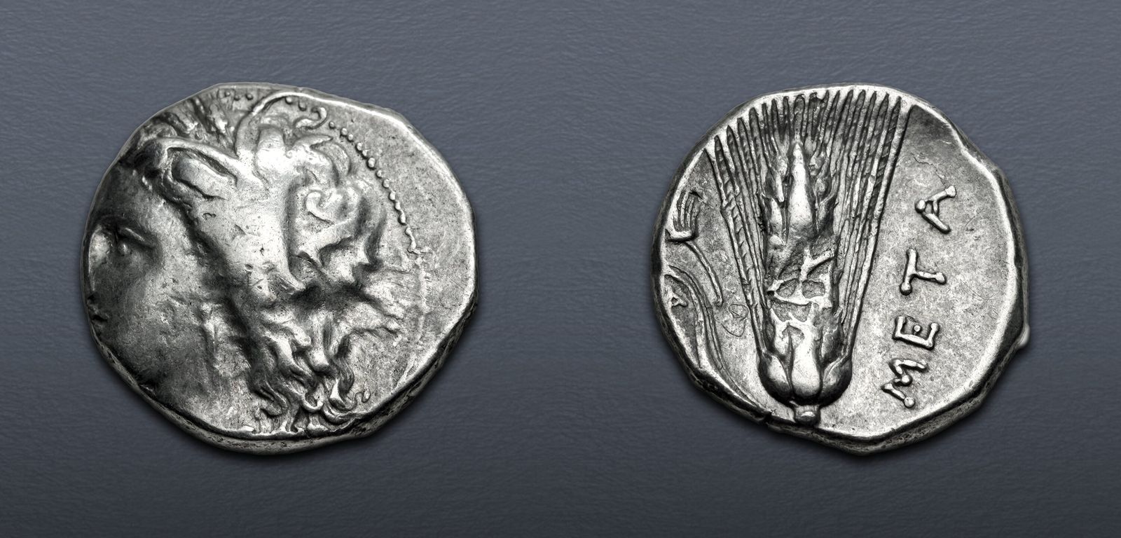 LUCANIA, Metapontion. Circa 330-290 BC. AR Nomos (20mm, 7.87 g, 5h). VF ...