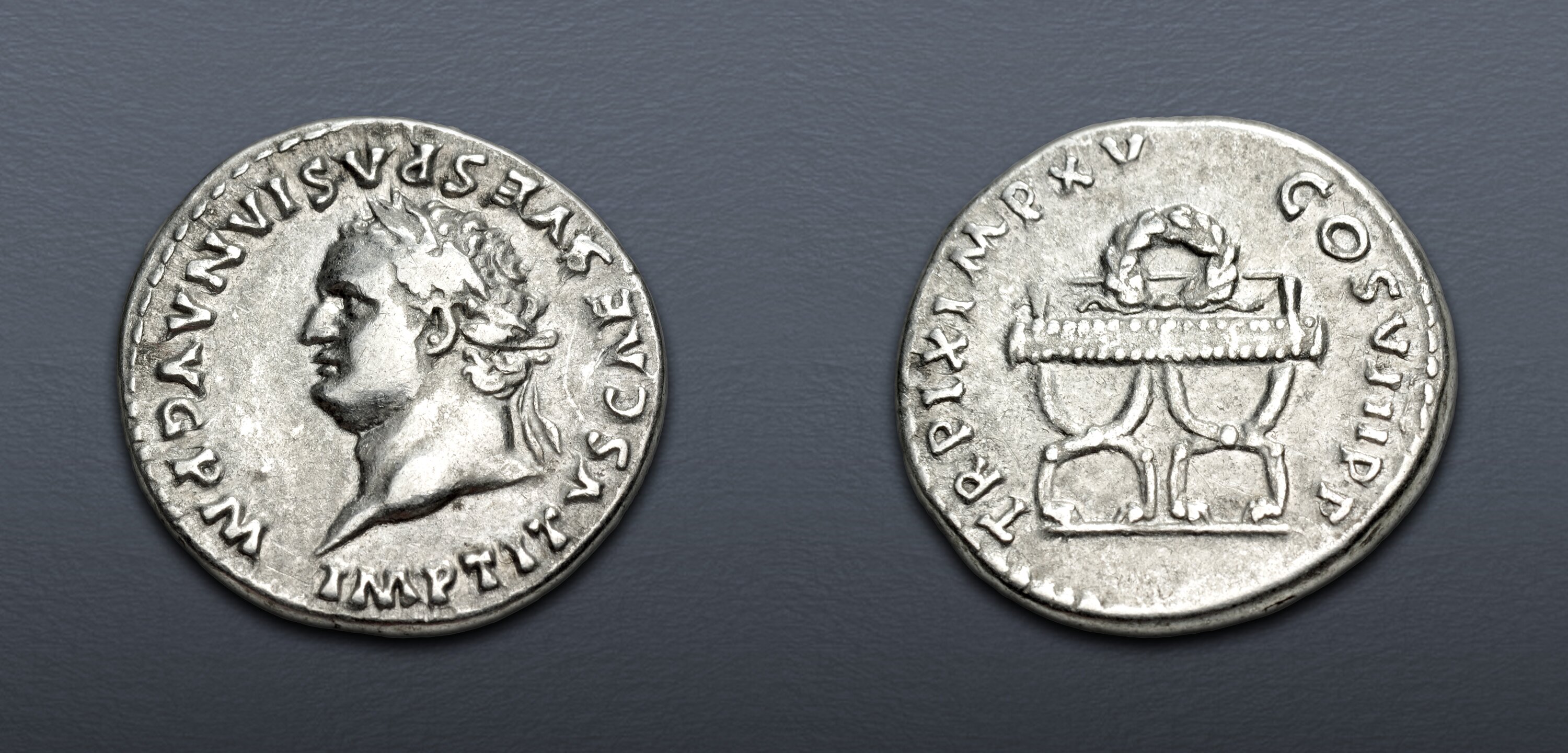 Titus. AD 79-81. AR Denarius (17mm, 3.42 g, 6h). Rome mint. Struck 1 ...