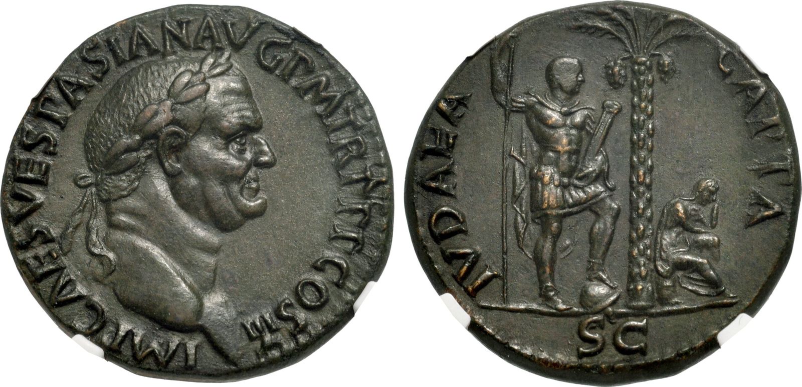 Vespasian. AD 69-79. Æ Sestertius (31mm, 19.71 g, 6h). “Judaea Capta ...