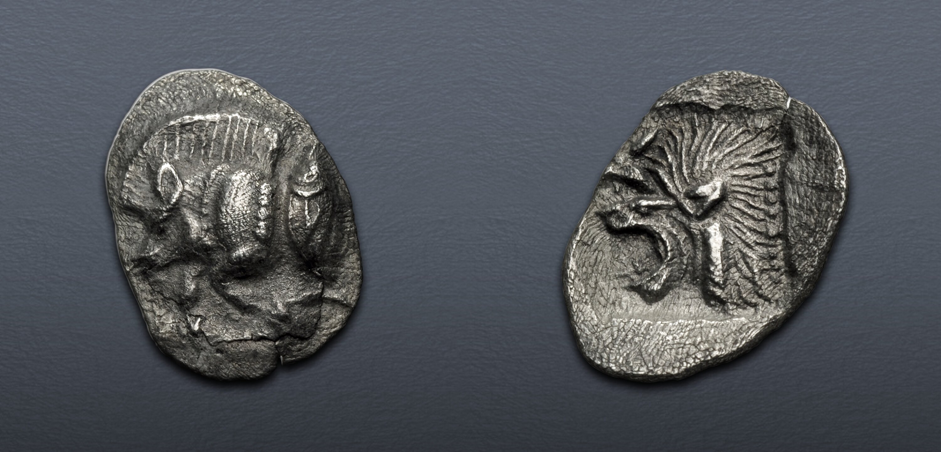 MYSIA, Kyzikos. Circa 450-400 BC. AR Hemiobol (7.5mm, 0.36 g, 5h). Good ...